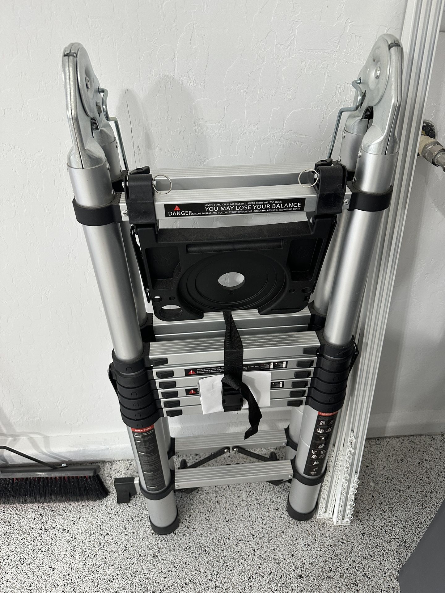 HBTower Telescoping Ladder, 16.5 Ft A Frame Extension Ladder, Portable ...
