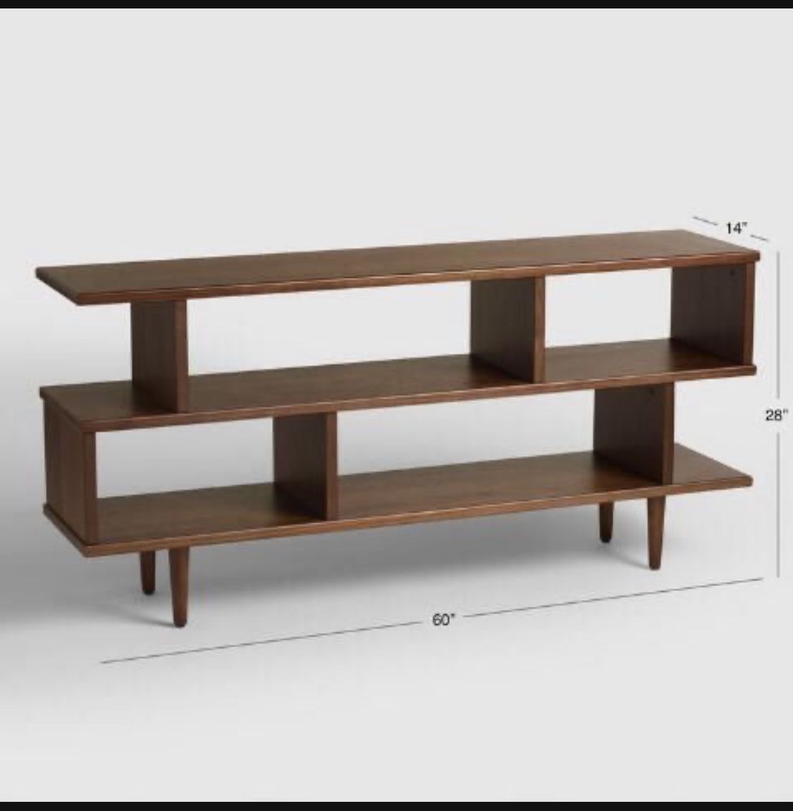 Cost Plus World Market Walnut Brown Wood Ashlyn Bookshelf Mid Century Style for Sale in Newport Beach CA OfferUp