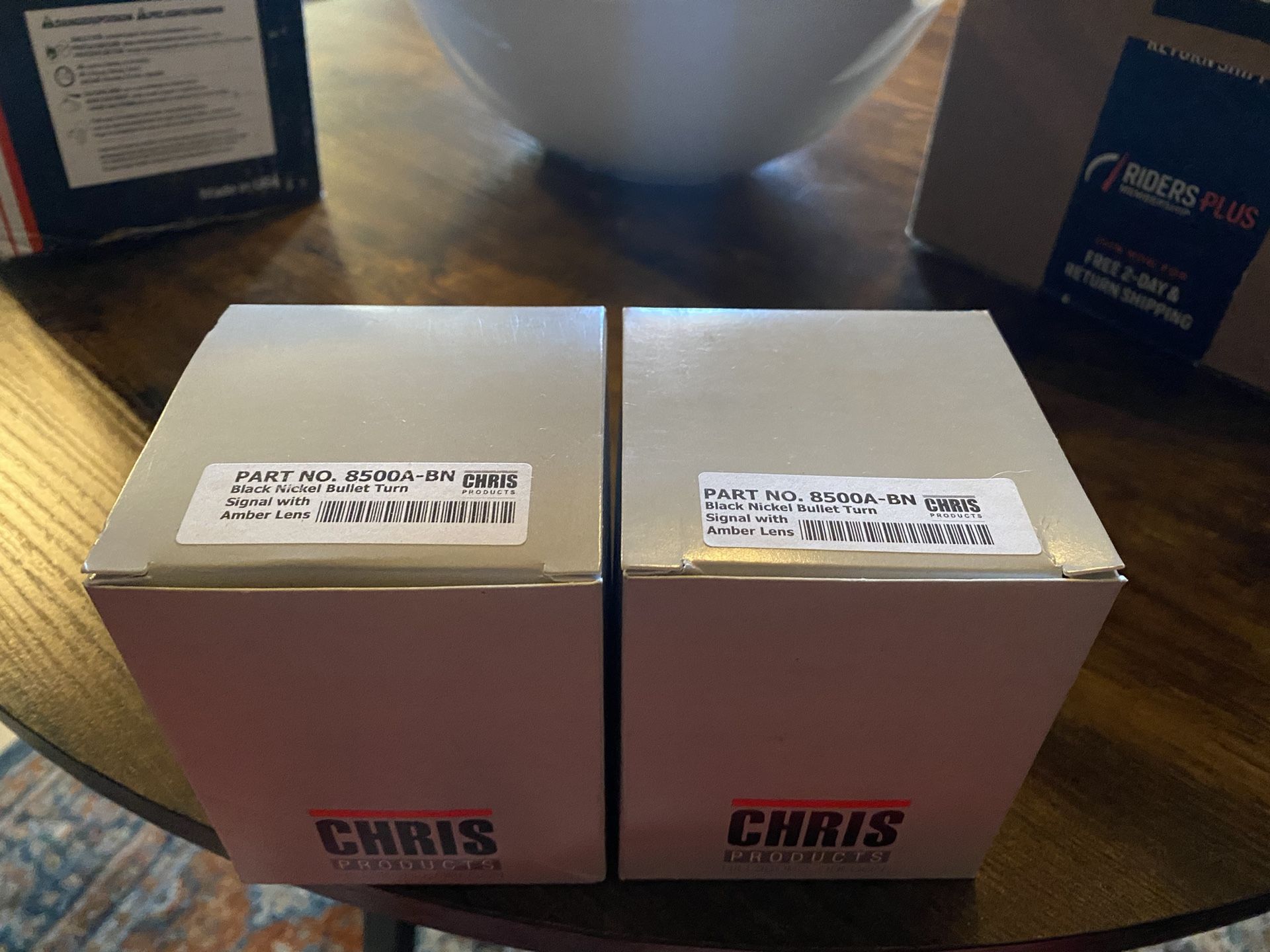 2 ChrisProducts Front Signal Light Black Nickel Amber Dual Filament ...