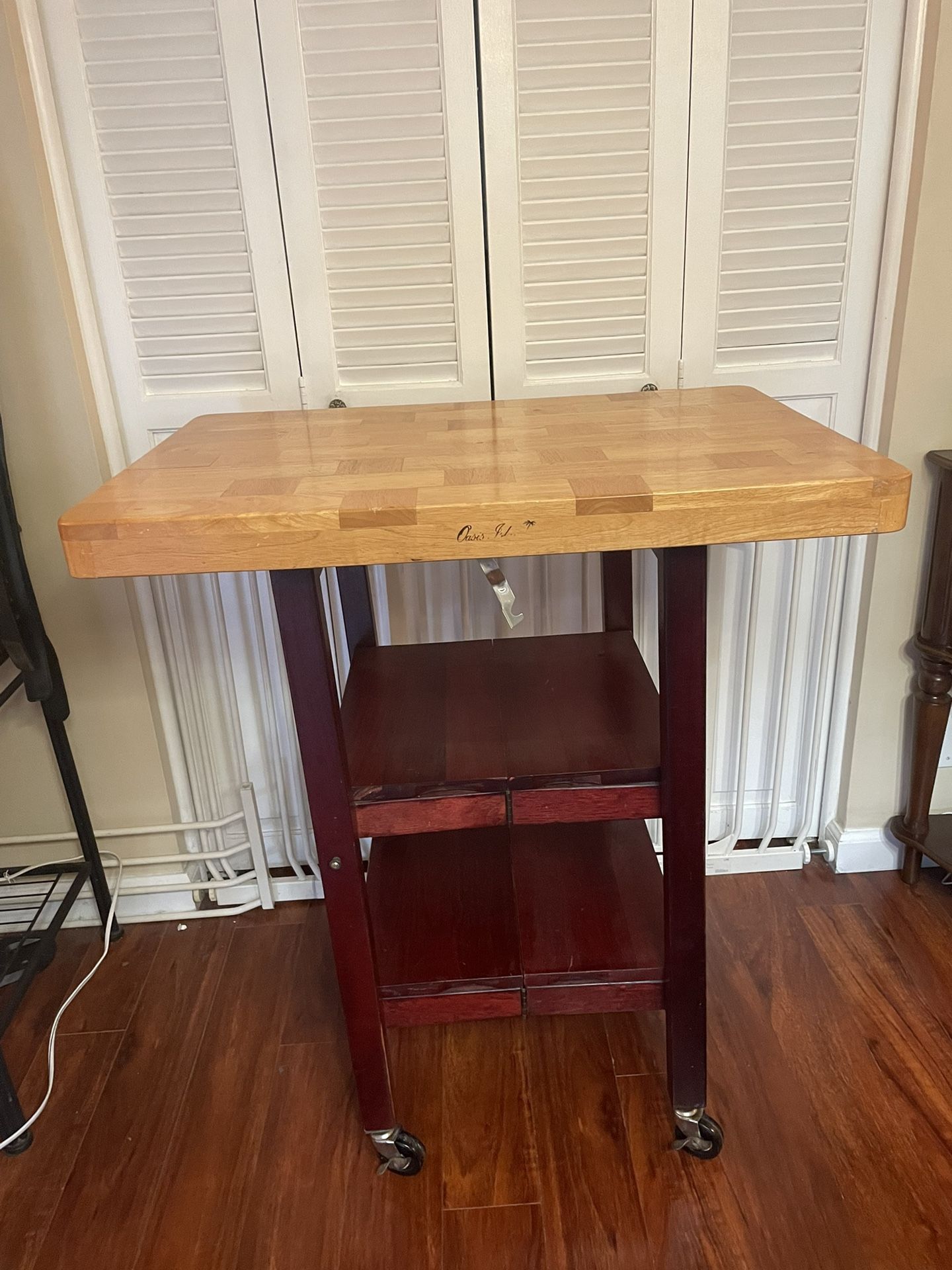 oasis island folding butcher block table for Sale in Garden Grove, CA ...