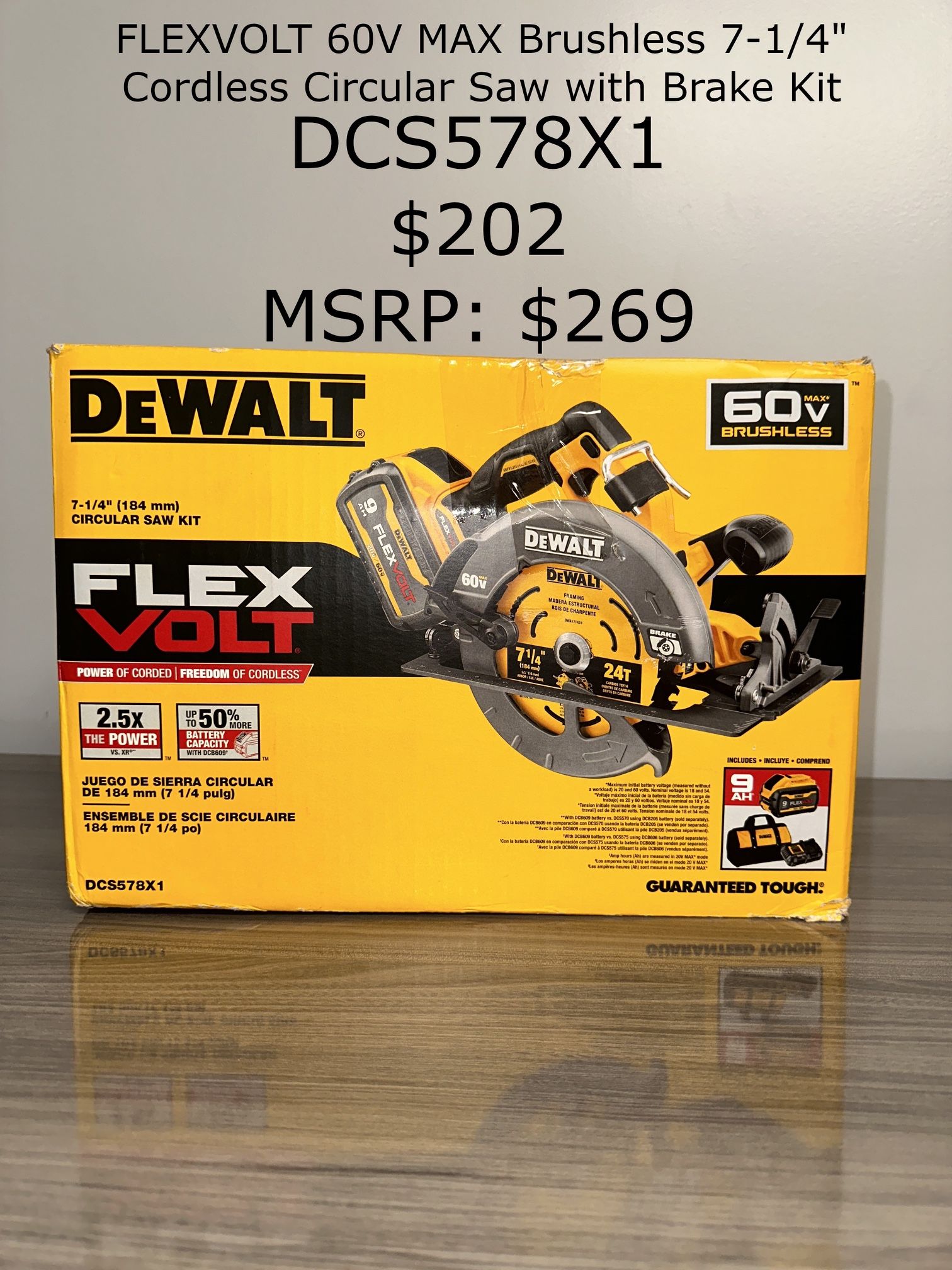 DCS578X1 DeWalt 60V MAX 7 1 4 Circular Saw For Sale In Nashville TN