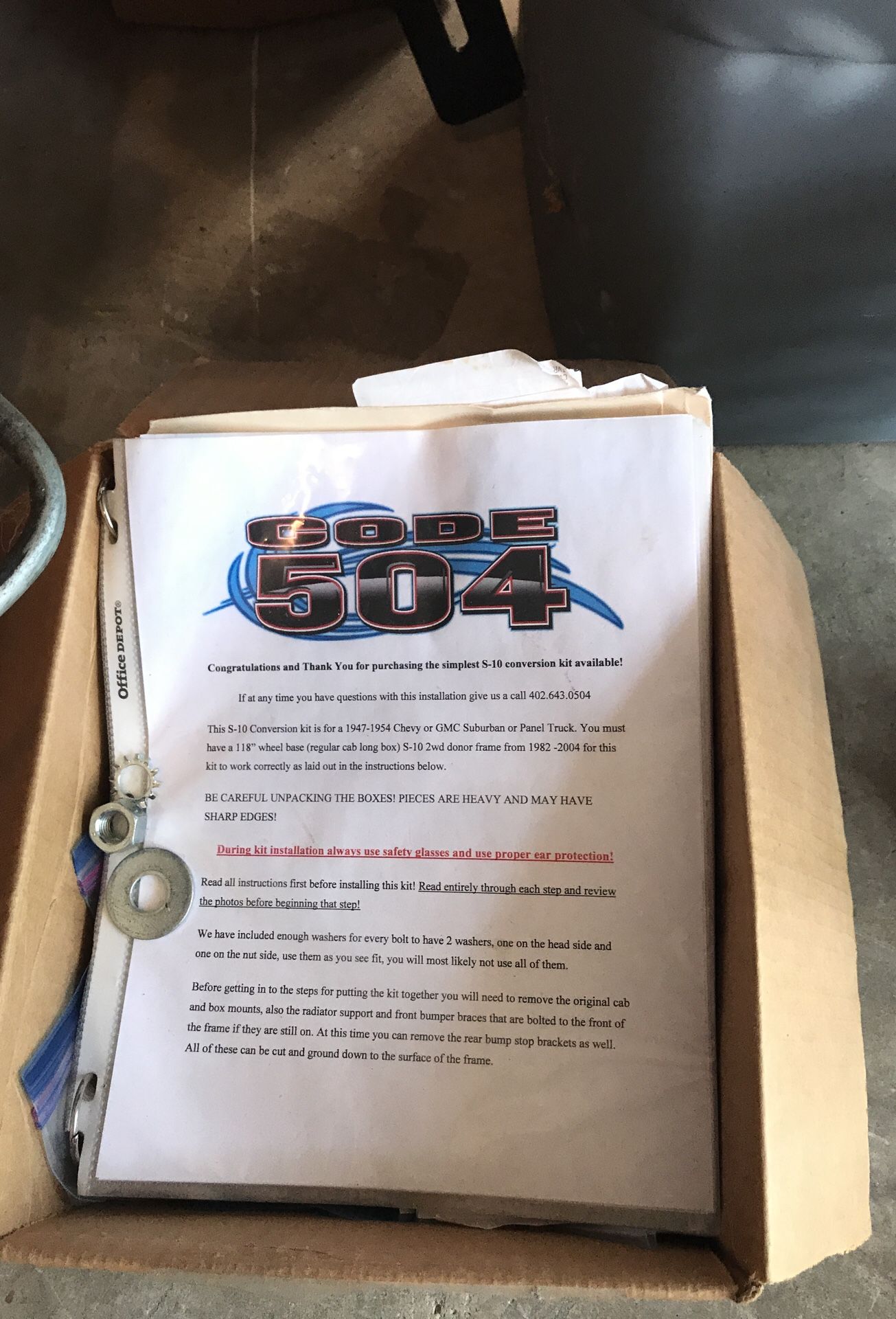 S 10 conversion kit for 1947 - 1954 Chevy or GM. Code 504 kit. for Sale ...