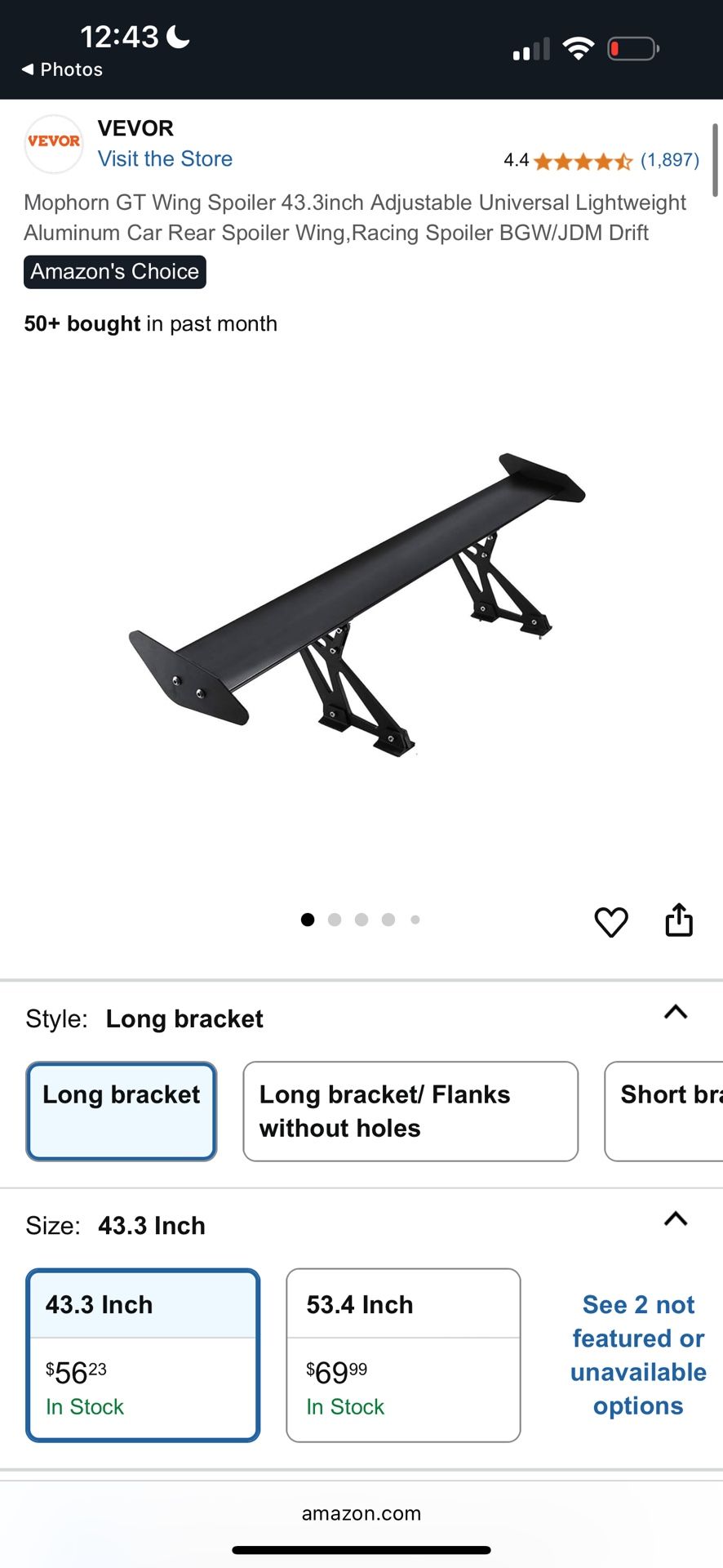 Mophorn GT Wing Spoiler for Sale in Lancaster, CA - OfferUp