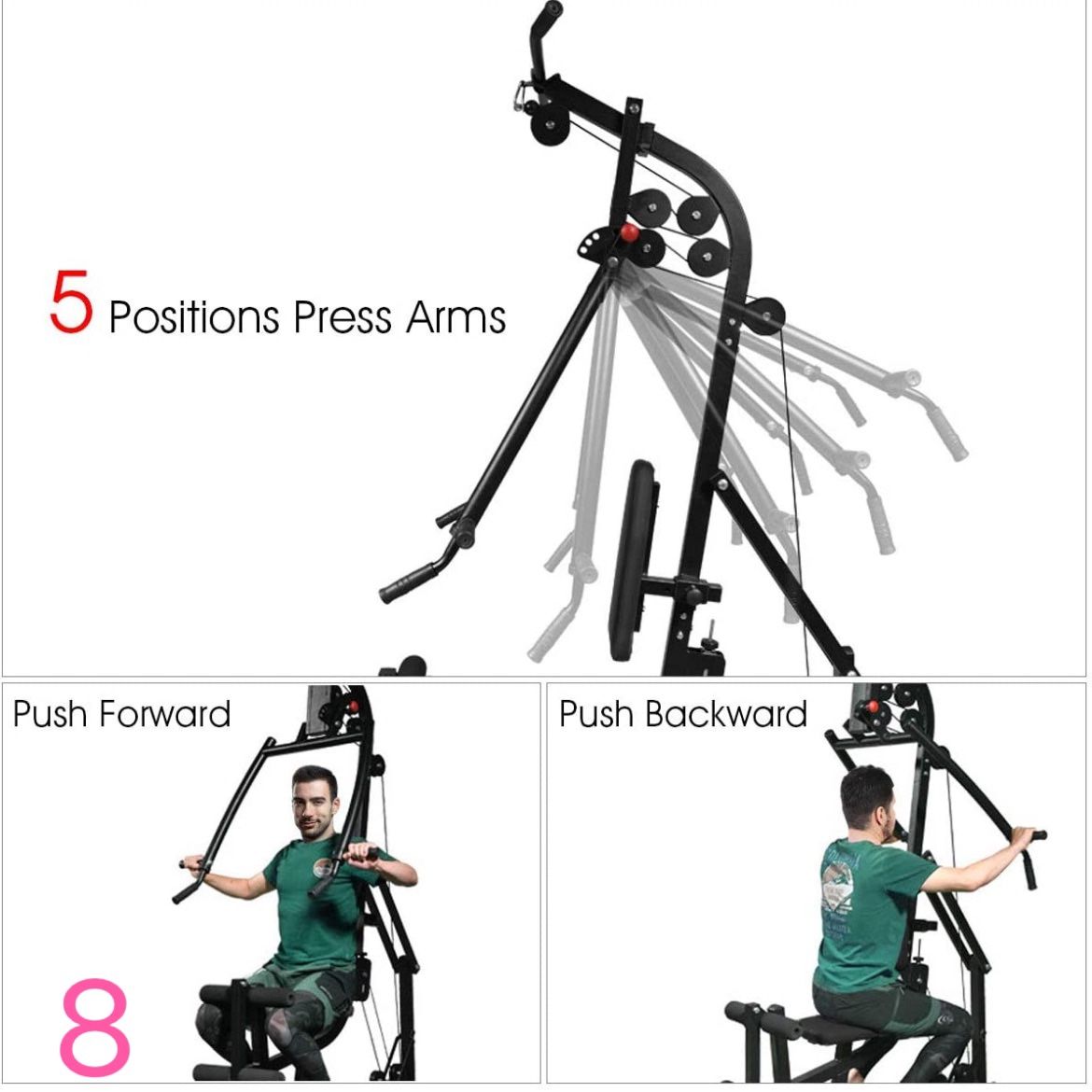 Goplus Multifunctional Trainer Home Gym Station Workout Machine for ...