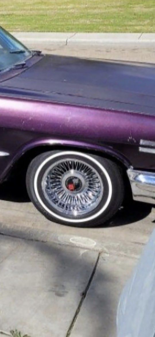 Lowrider Wire Spoke Rims 13 Inch 5 Lug Universal Whitewall Tires ...