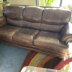Leather 3 Seater Couch for Sale in Edgewood NM OfferUp