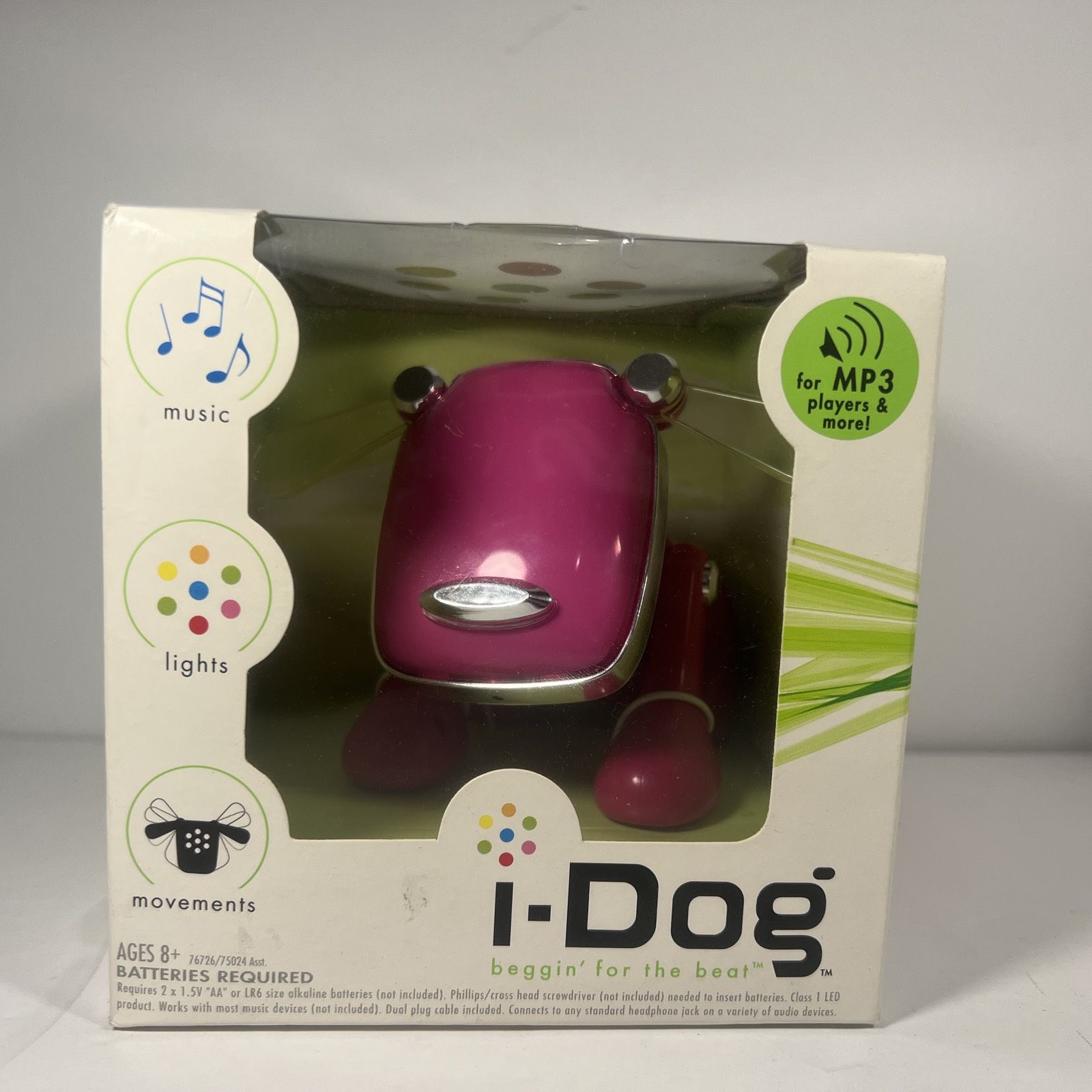 HASBRO SEGA iDOG INTERACTIVE TOY PINK DOG ROBOT MUSIC SPEAKER for MP 3 ...