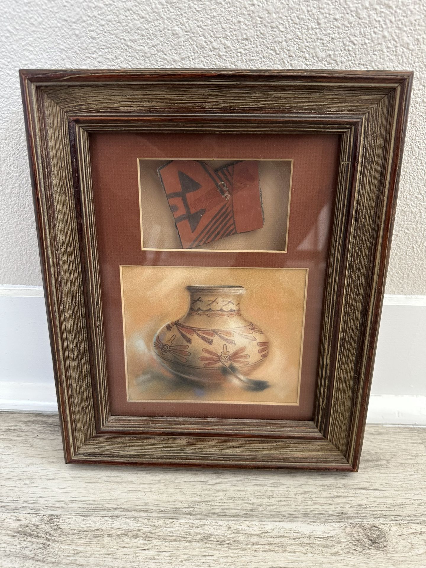 Sue Malinski Native Western Pottery Paintings Shadowbox Pottery Shard ...