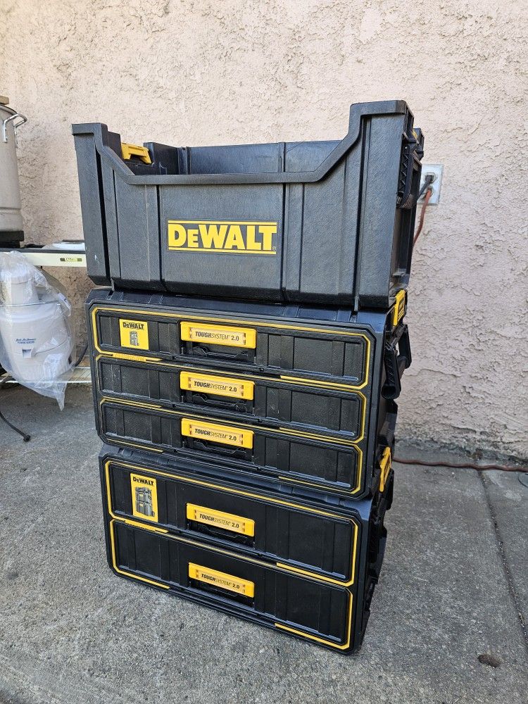 Dewalt TOUGHSYSTEM 2.0 Stacked Stackable Tool Box Toolbox Chest for ...