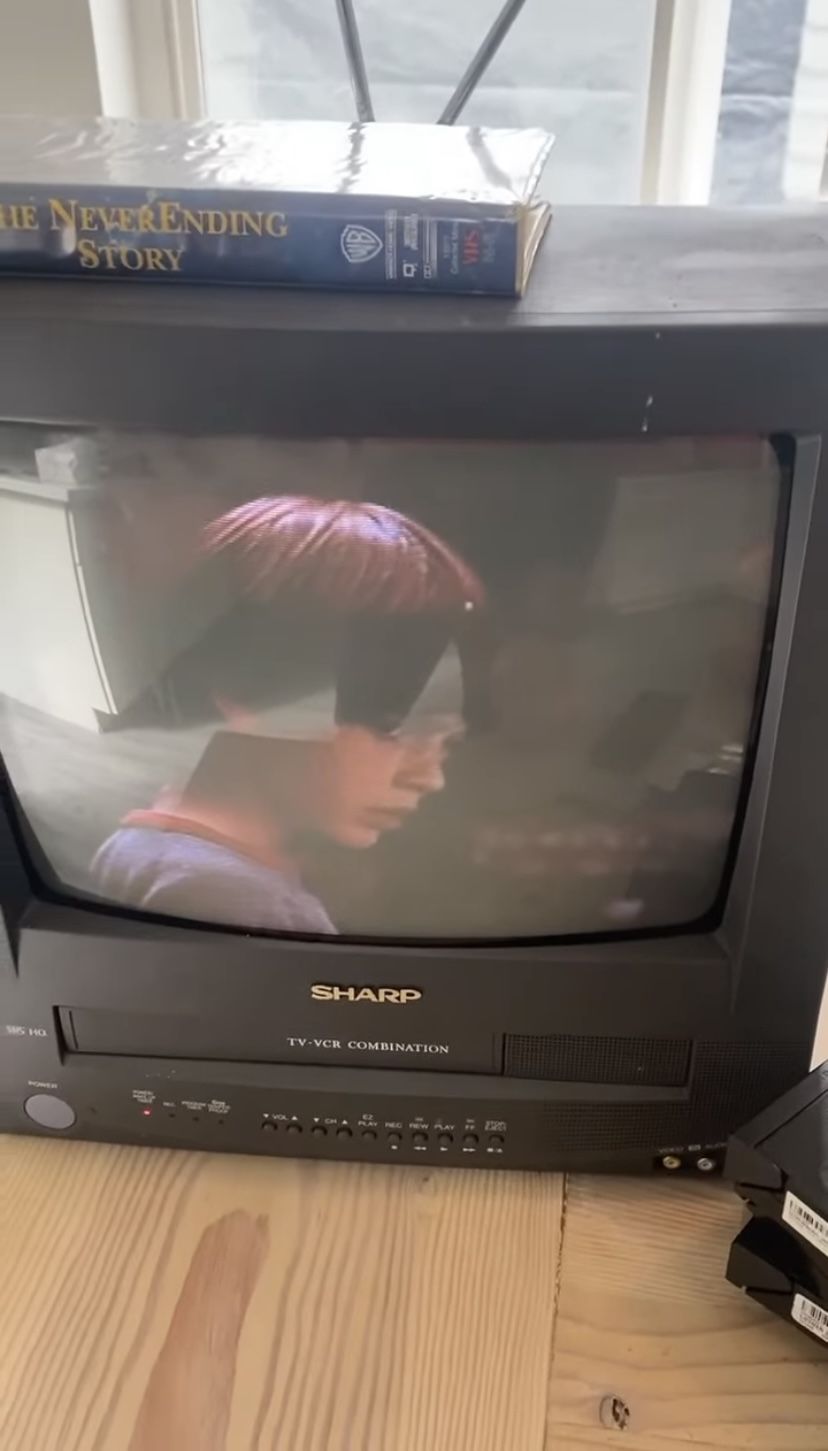 Vintage sharp TV with original antenna and original remote with ...