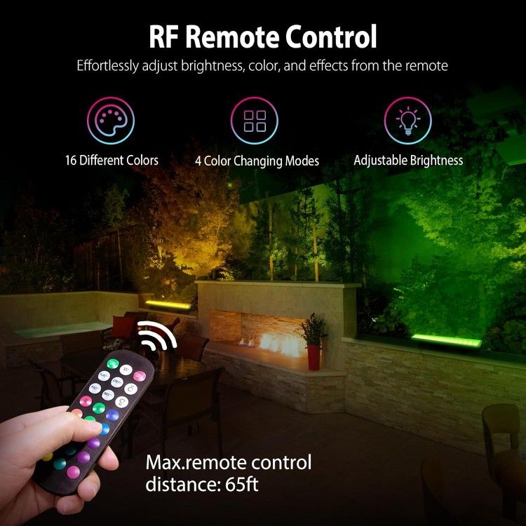 72W LED Wall Washer Light with Remote, 20" LED Outdoor Light Bar, 120V ...