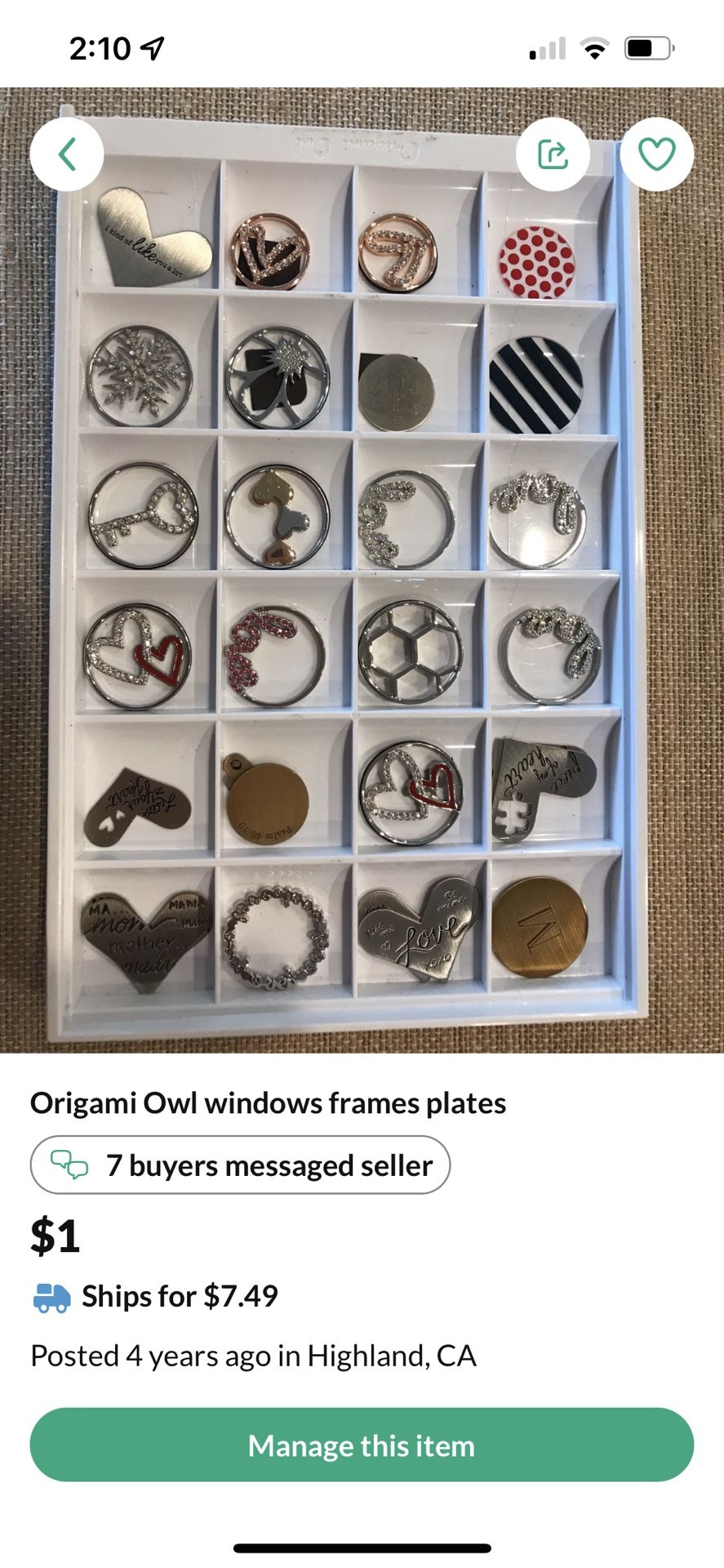 Origami Owl Love Window Plate