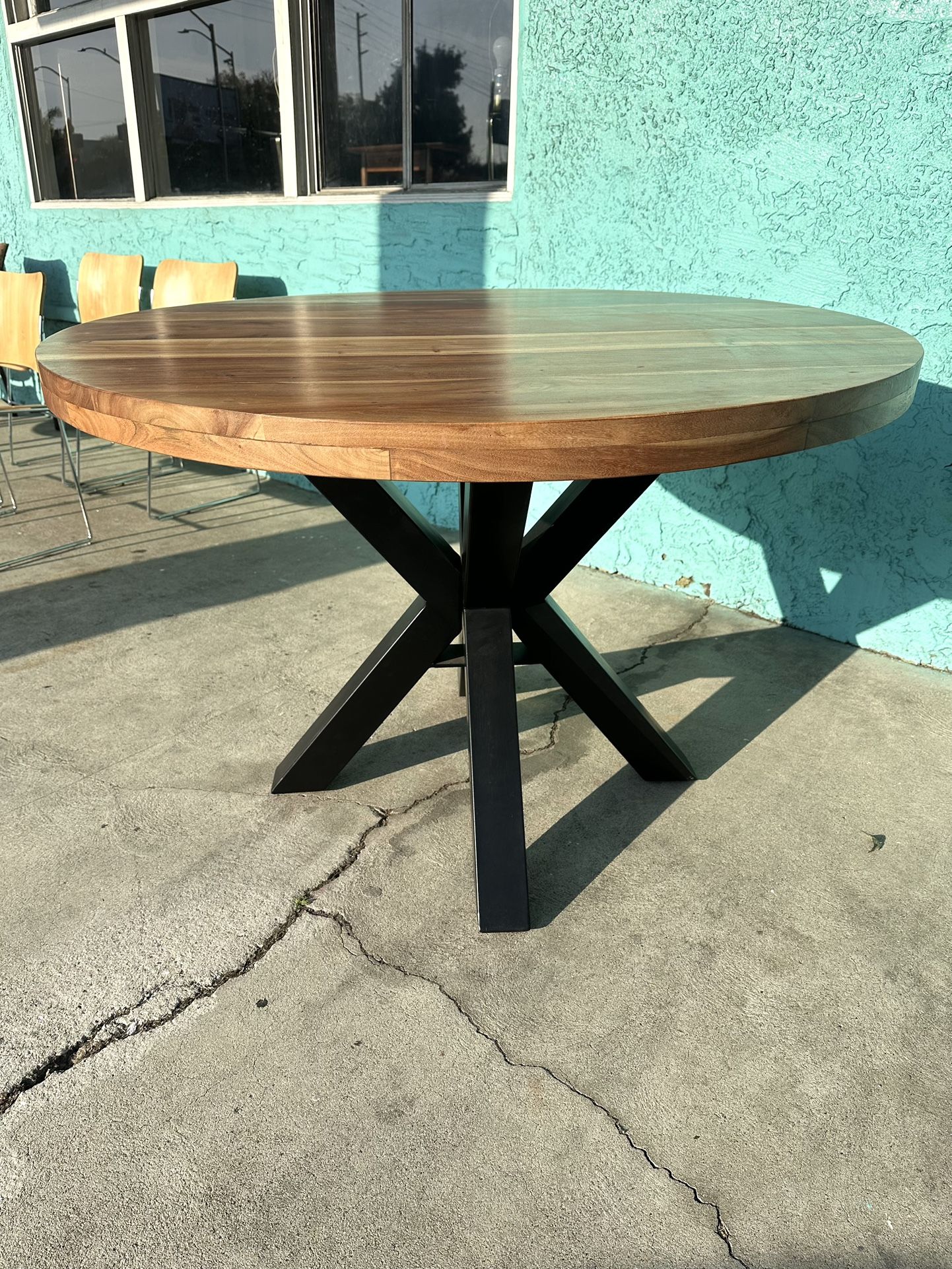 Industrial Contemporary Jacks Solid Wood Round Dining Table for Sale in ...