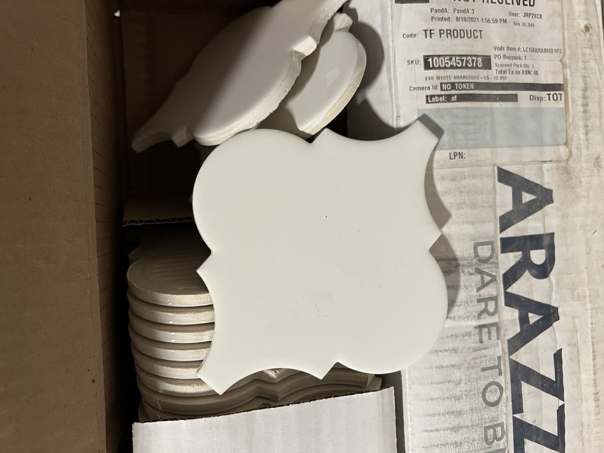 New Boxes of White Ceramic Arabesque, 6 Inch Tile for Sale in Phoenix ...