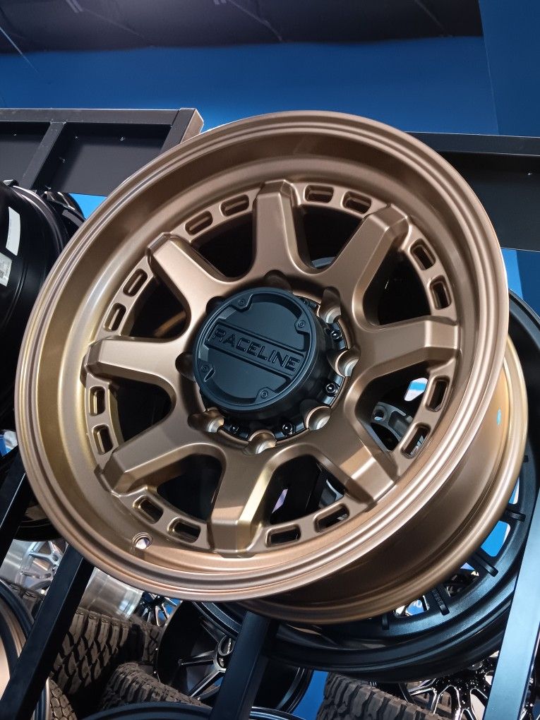 4New Raceline 17x8.5 5x139.7 6x135 6x139.7 Bronze Wheels (New DEAL) for ...