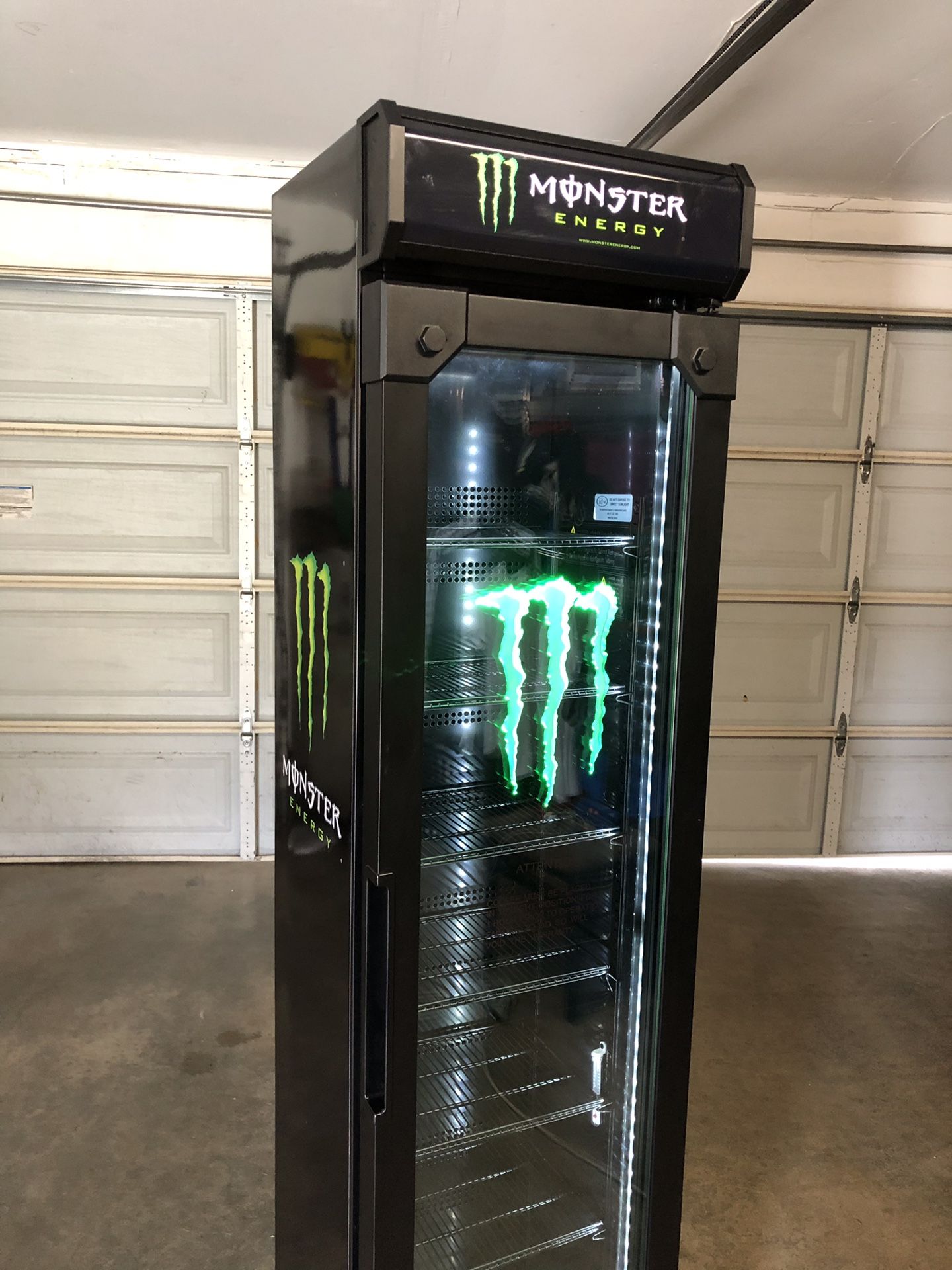 NEW MONSTER ENERGY DRINK FRIDGE COOLER REFRIGERATOR Rockstar for Sale ...