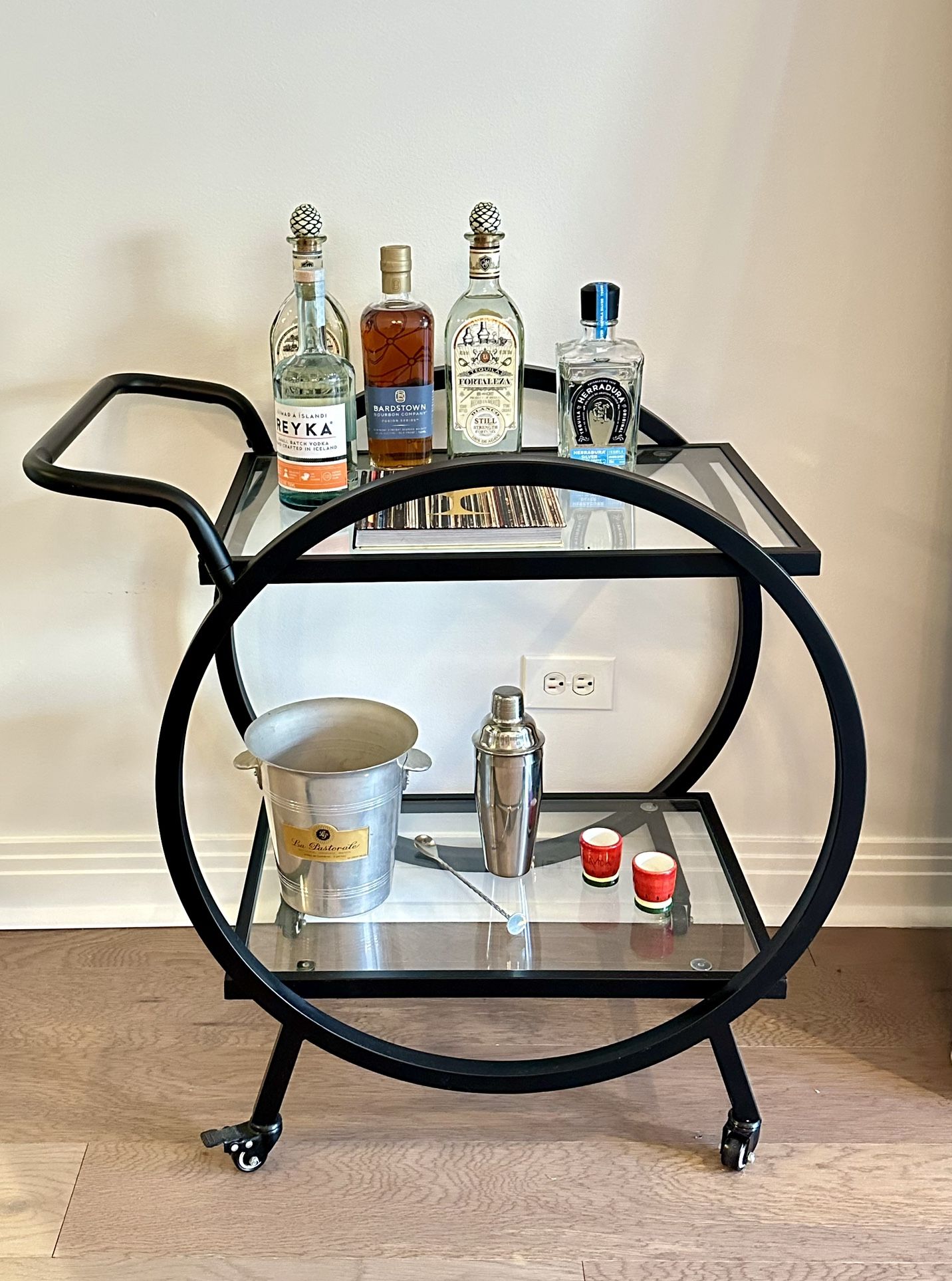 Black Brushed Metal Bar Cart for Sale in Chicago, IL - OfferUp