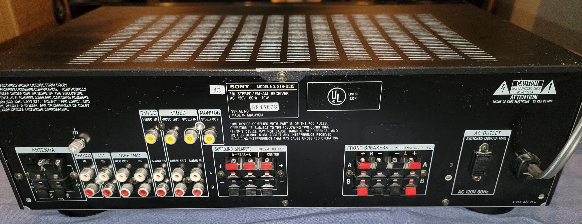 Sony STR-D515 Surround Sound Audio/Video Digital Receiver for Sale in ...