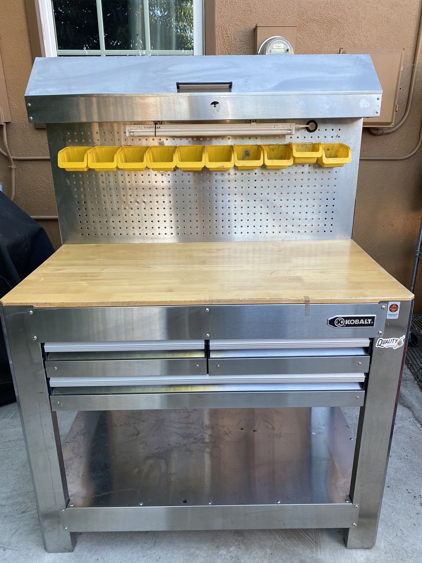 KOBALT Workstation Workbench Stainless Steel With Drawers And Work ...