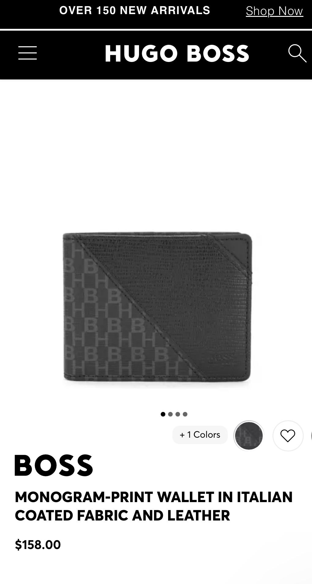 Hugo Boss MONOGRAM PRINT WALLET IN ITALIAN COATED FABRIC AND LEATHER ...