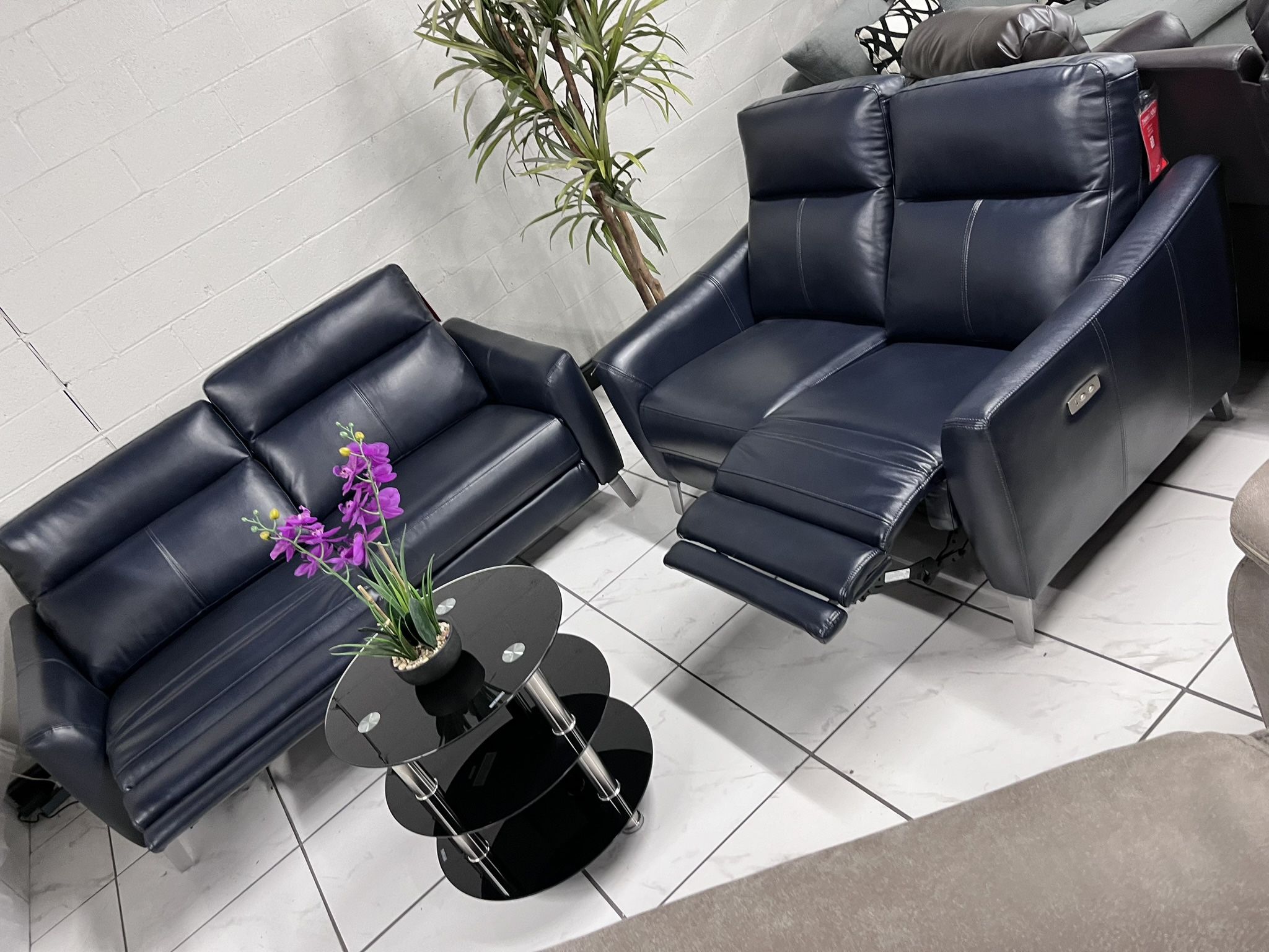 Power Recliner Sofa Set Dark Blue Color for Sale in Las Vegas, NV - OfferUp