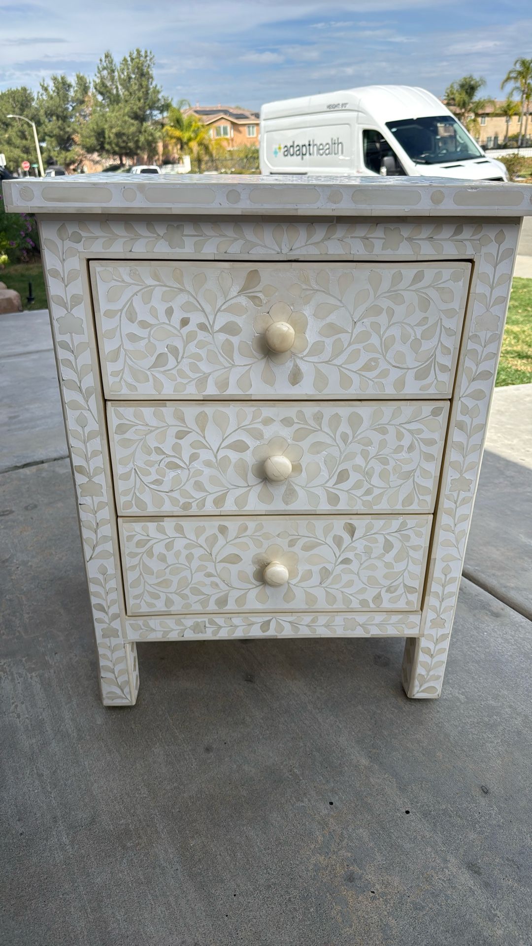 RH teen Laila’s mosaic inlay three drawer nightstand for Sale in ...