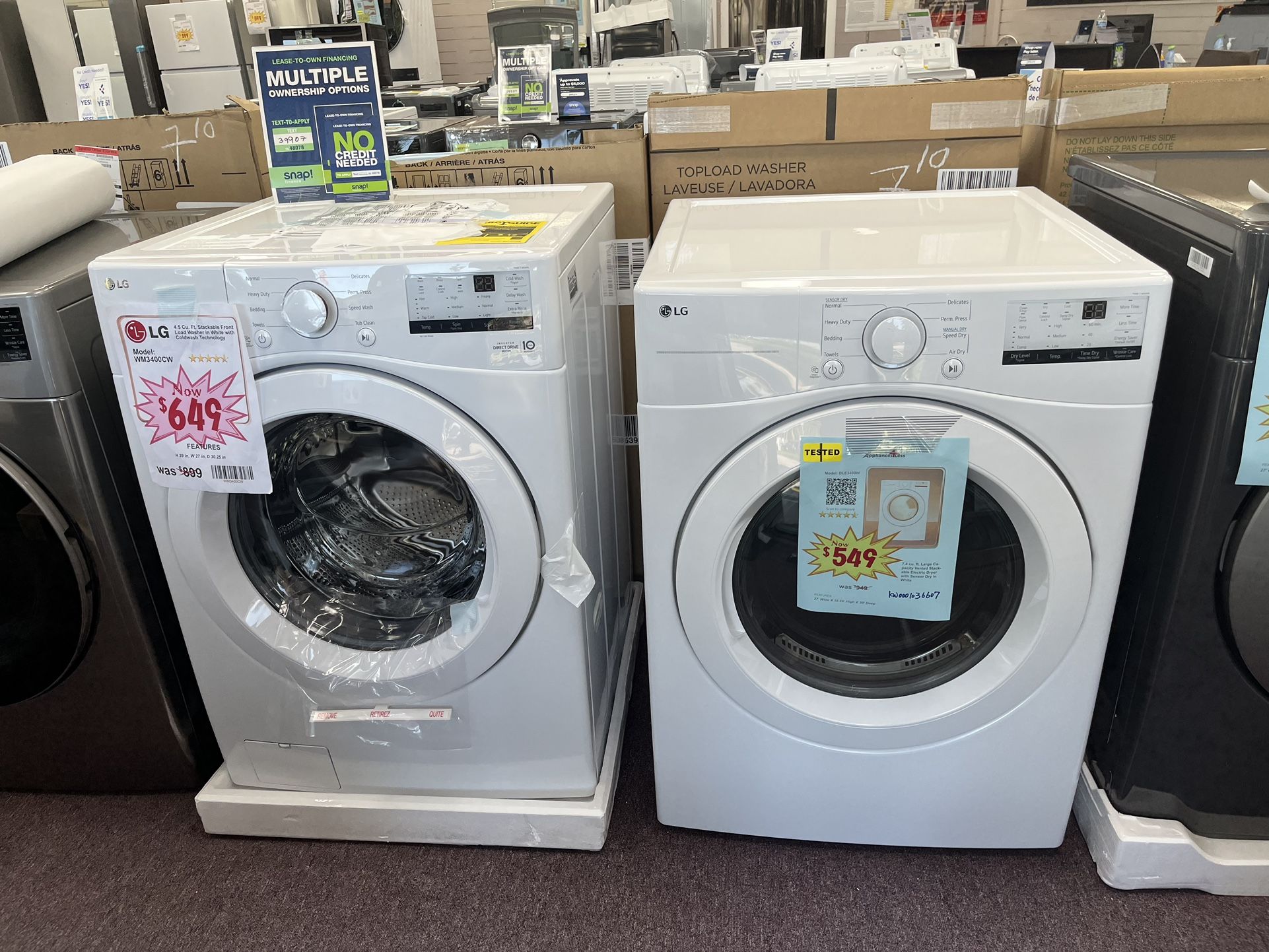 26” Wide Front Load Washer And Dryer Set Free Deliver With 1 Year ...