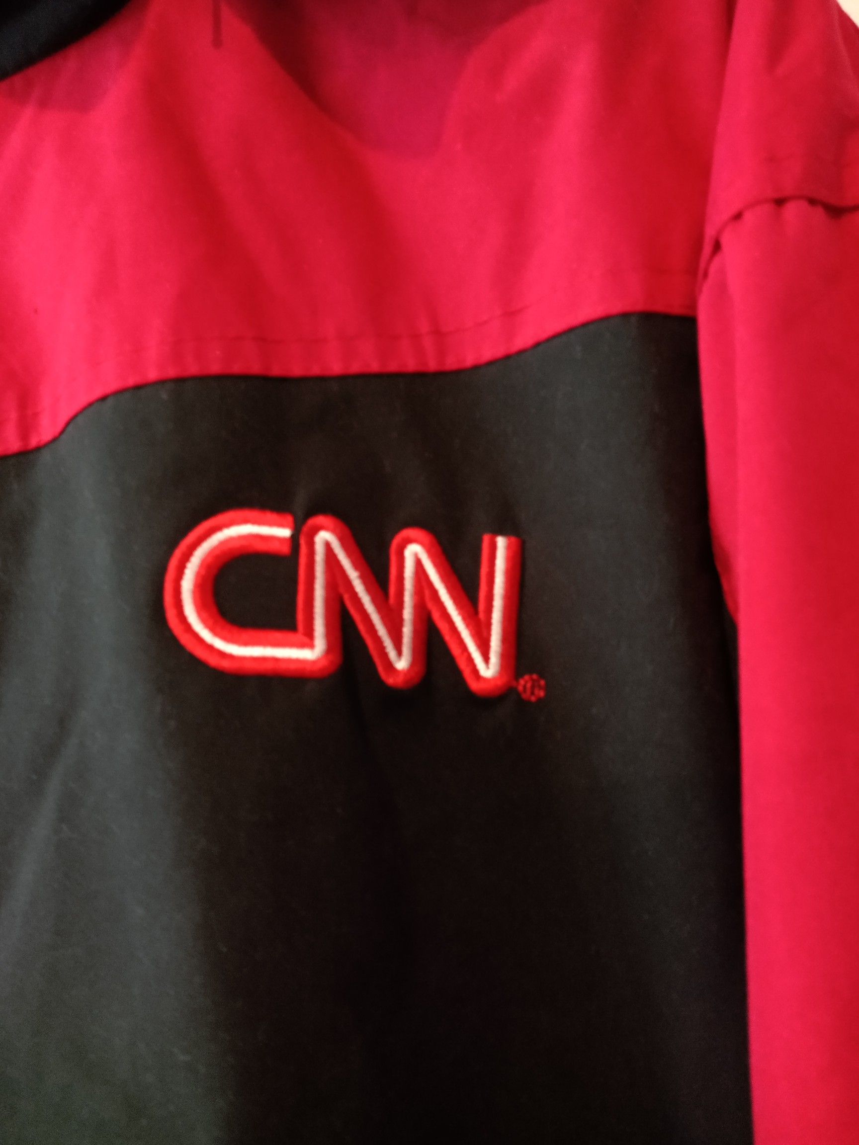 CNN On Air Jacket Red/Black Men's Cheneral Reversible Heavy Jacket w ...