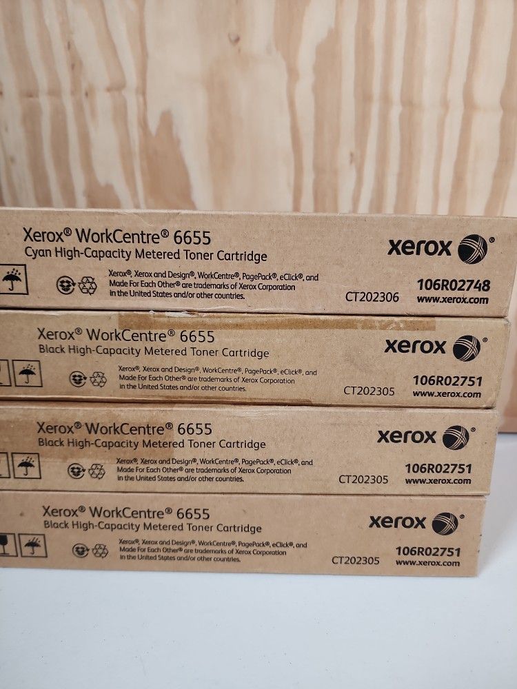 Lot 4 Xerox WorkCentre 6655 Toner 3 black 1 cyan Genuine Local only for ...