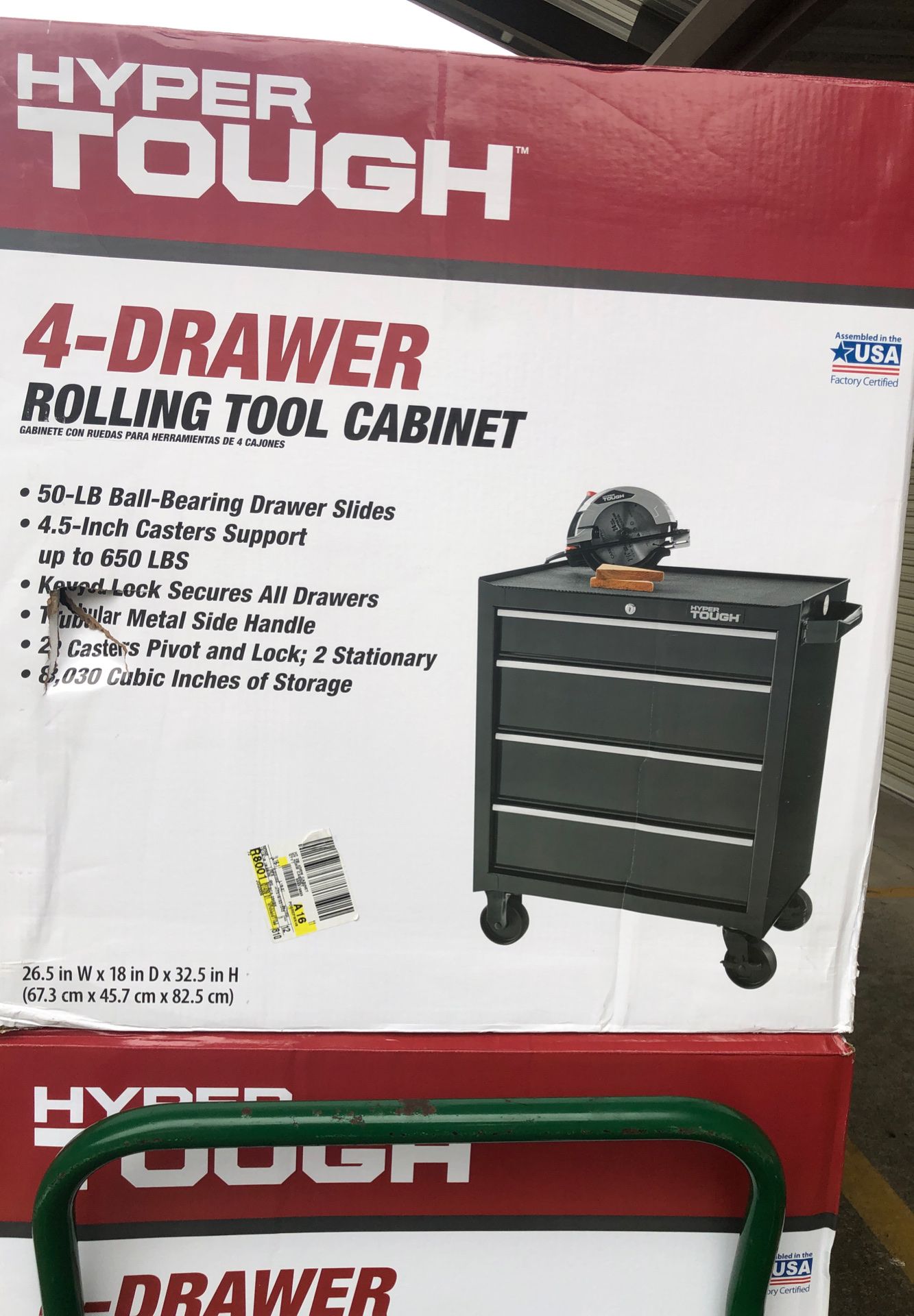 New Hyper Tough 4-Drawer Rolling Tool Cabinet with Ball-Bearing Slides ...