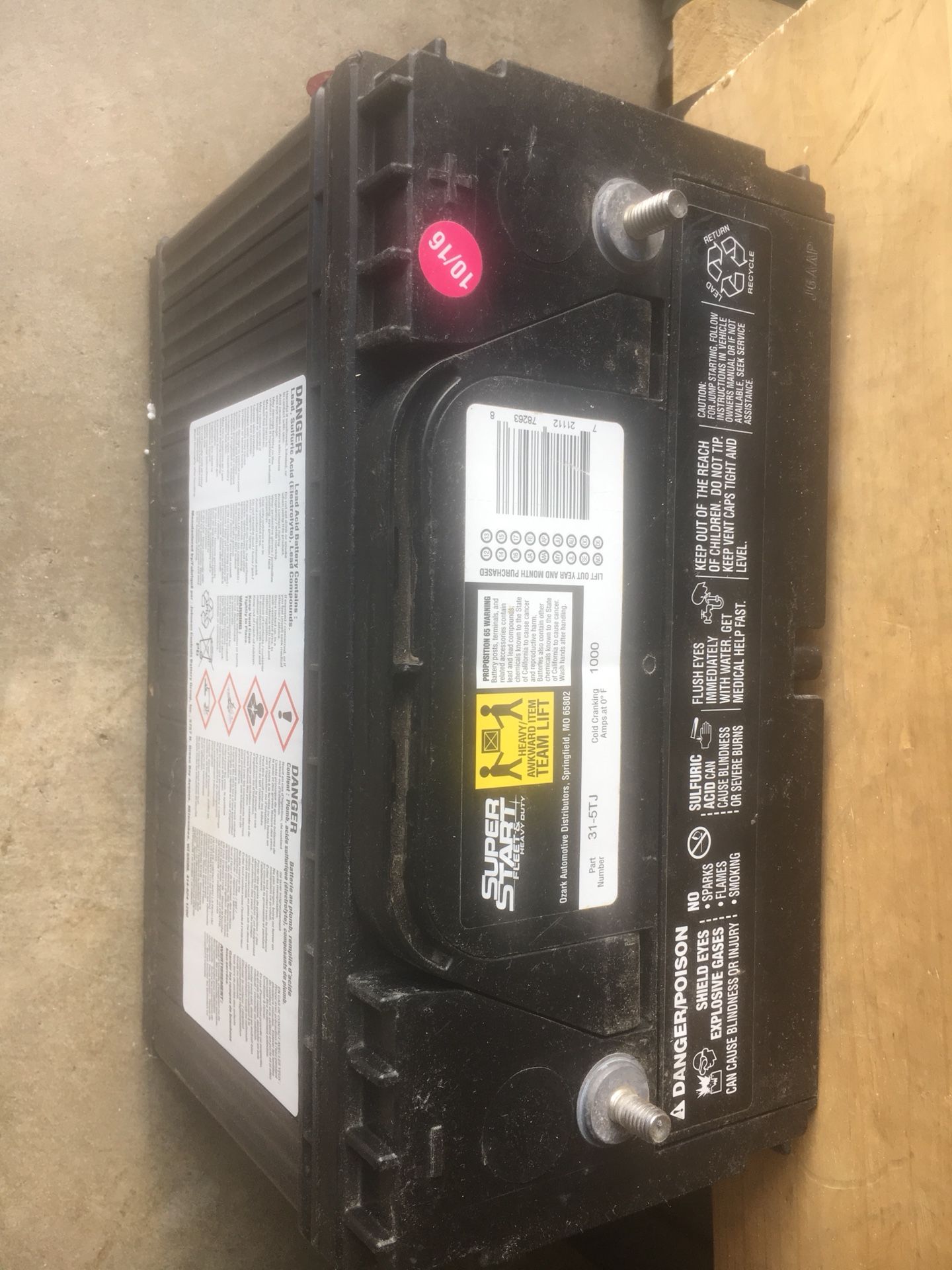 Super start Battery 31-5TJ 1000 amps cold cranking for Sale in Evans ...