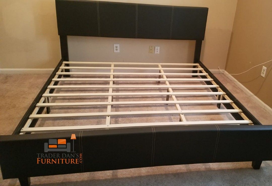Brand New King Size Black Leather Platform Bed Frame (New In Box) for ...
