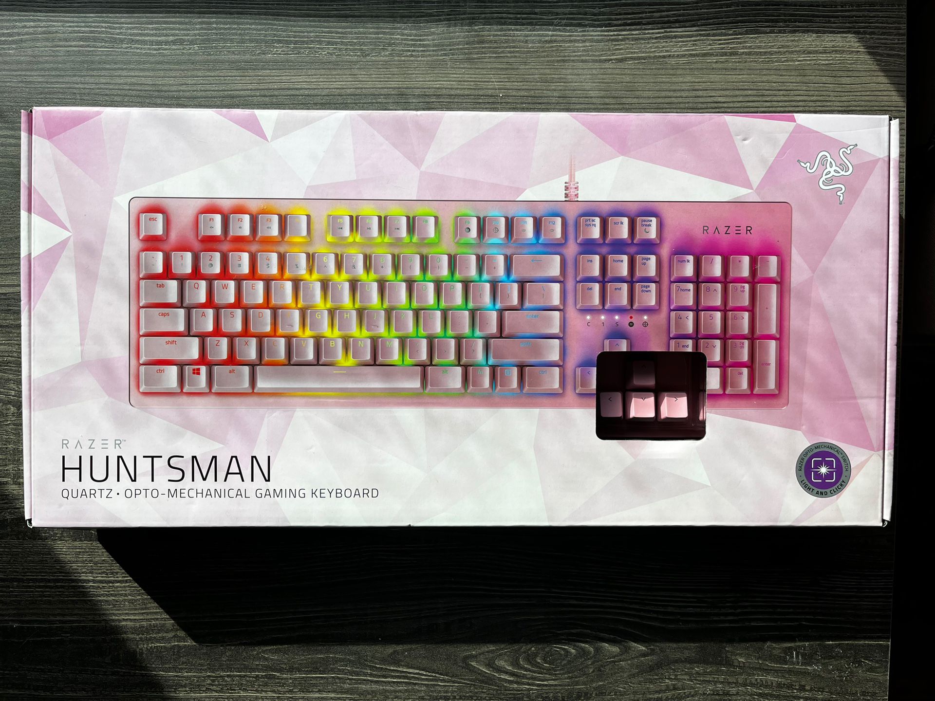RAZER HUNTSMAN ROSE QUARTZ WIRED RBG KEYBOARD for Sale in City Of ...