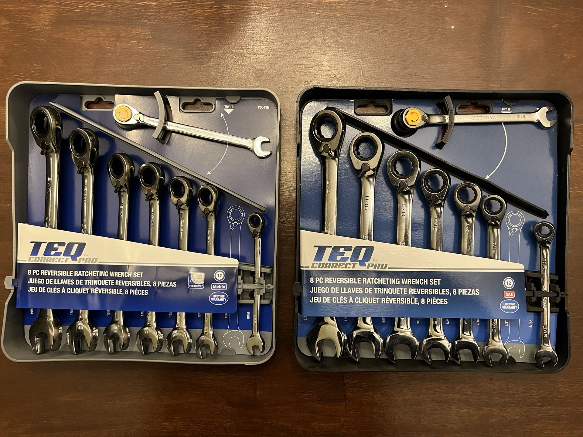 TEQ Correct Pro (GearWrench) Reversible Ratcheting Wrench Sets - Metric ...