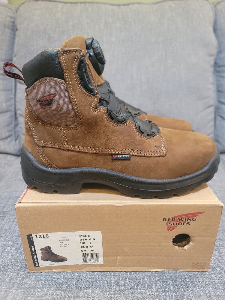 Red Wing Shoes Flexbond BOA Men's 6" Waterproof Soft Toe Boots Size 8 D ...