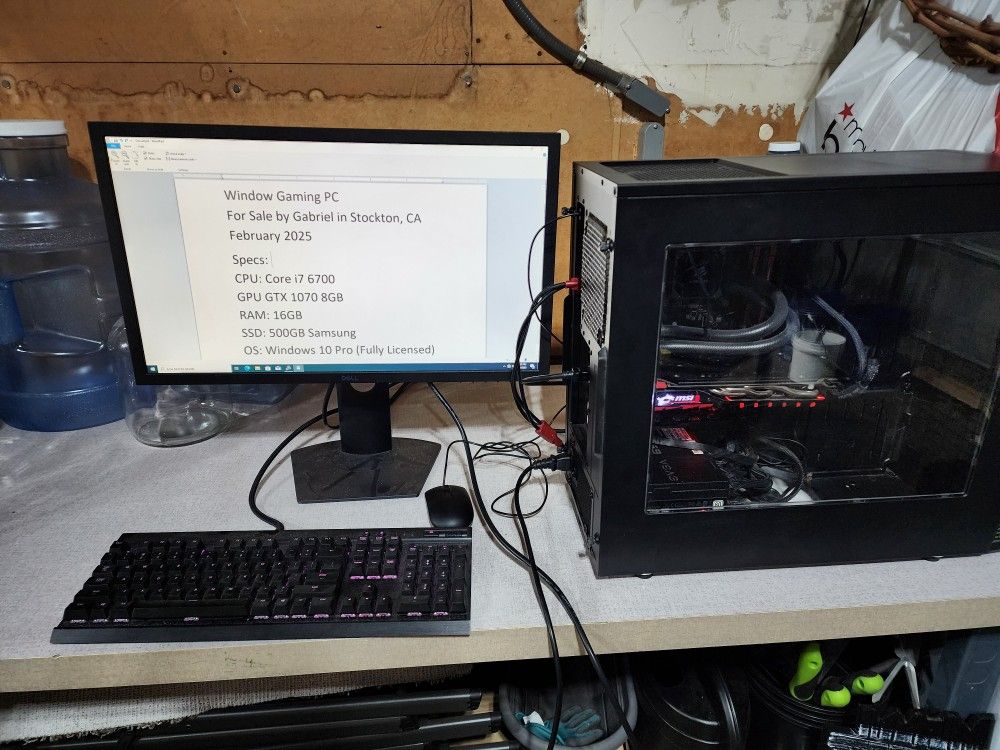 Complete Gaming PC Setup - GTX 1070, 24" G-Sync Monitor, RGB Keyboard ...