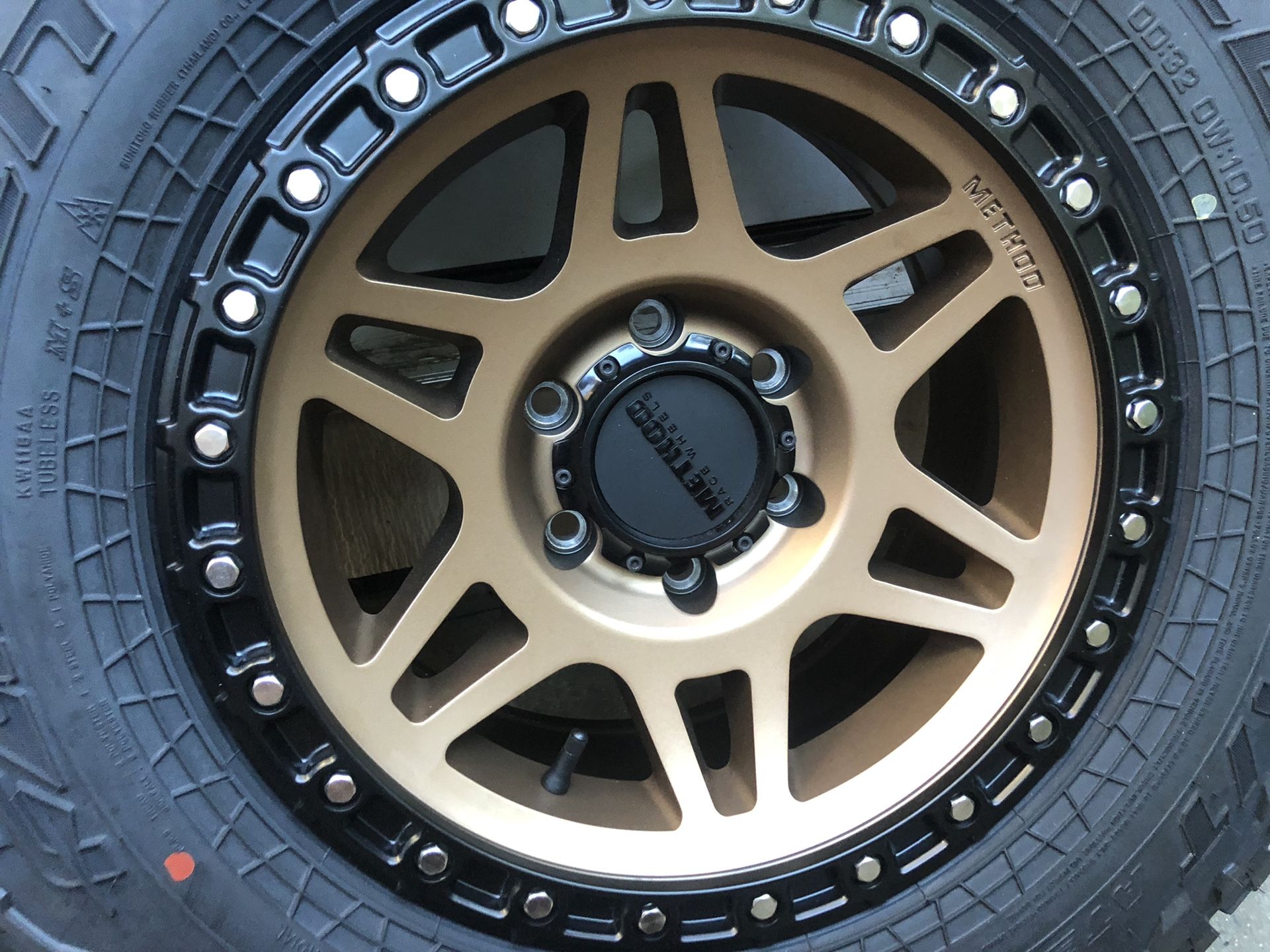 Brand new 2019 method MR312 bronze with FALKEN WILDPEAK AT3w 265/70/17 ...