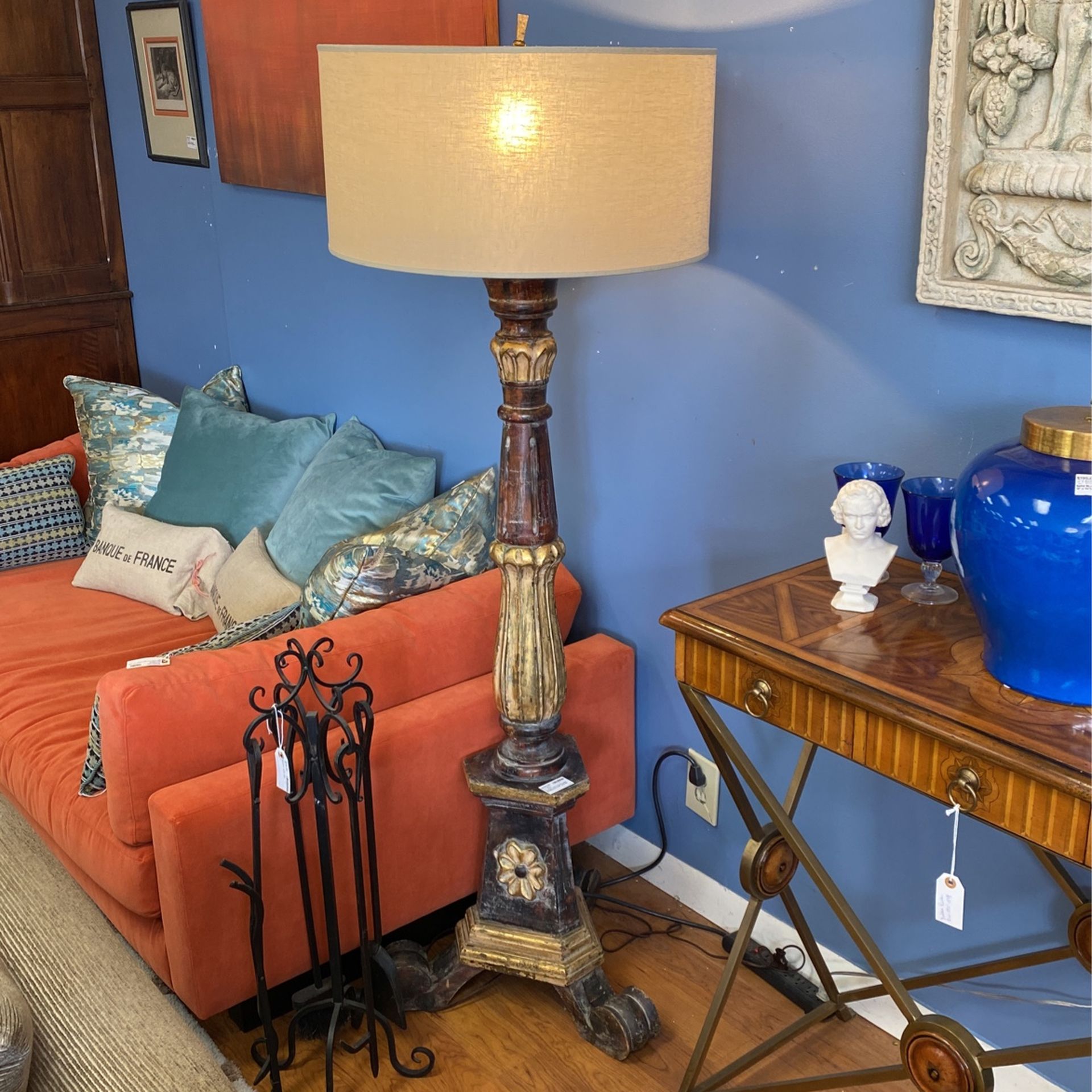 Mexican Hand Carved Wood Standing Lamp for Sale in Santa Barbara, CA ...