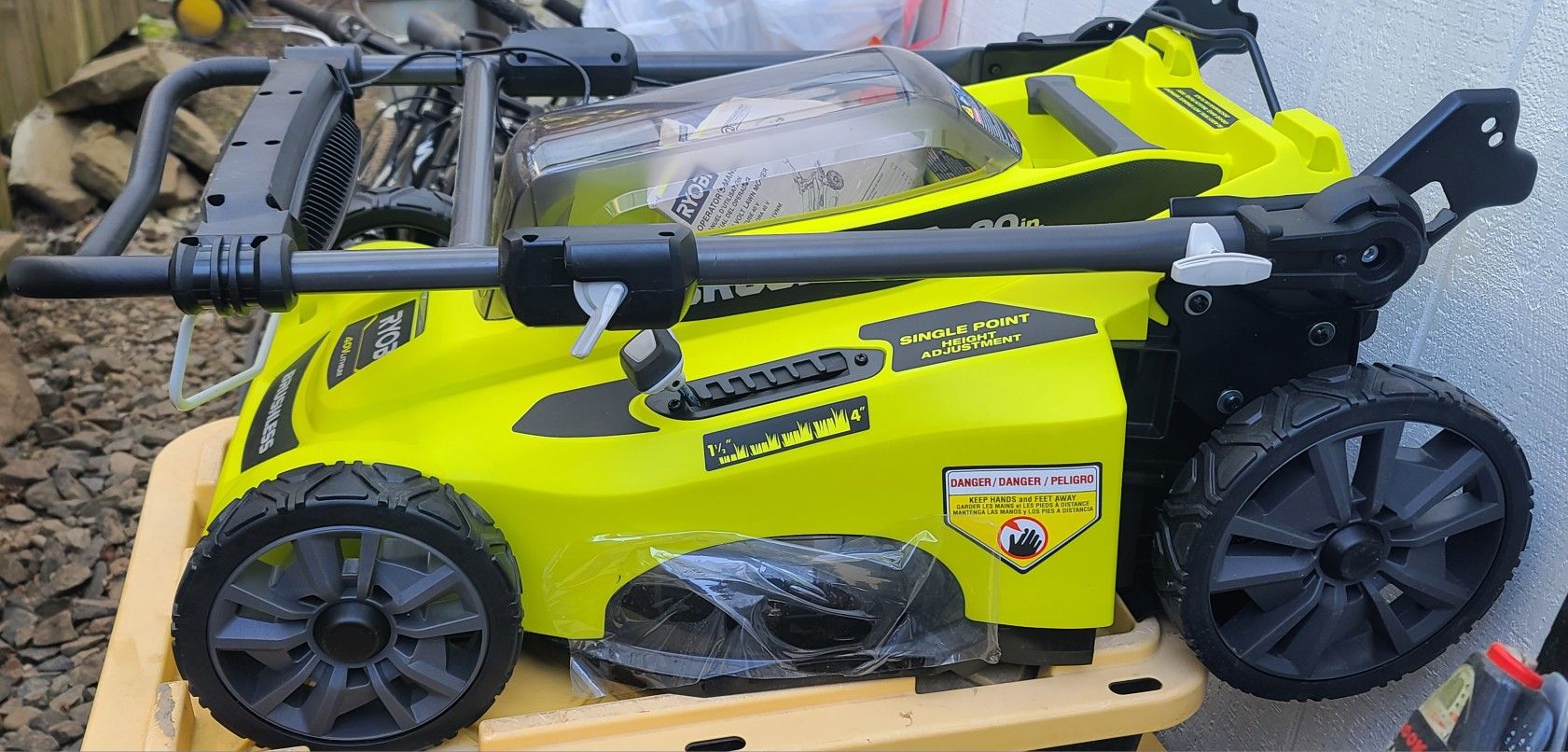 Ryobi Cordless Push Electric Lawn Mower 20 in. 40-Volt Whisper-Quiet ...