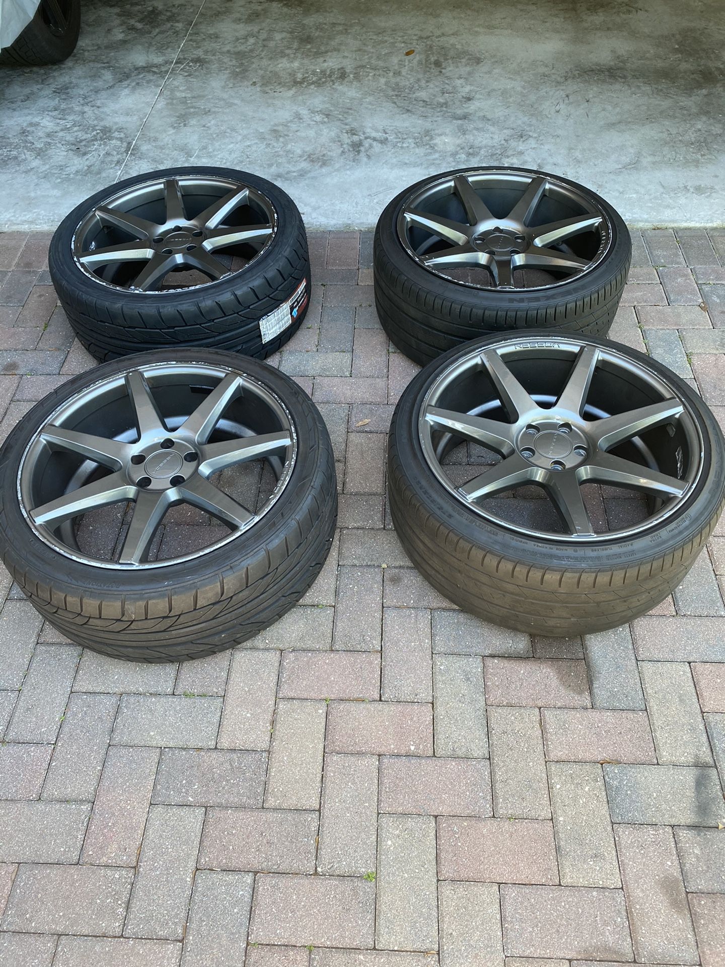 20 inch concave / staggered Vossen wheels and tires 5x112 for Sale in ...