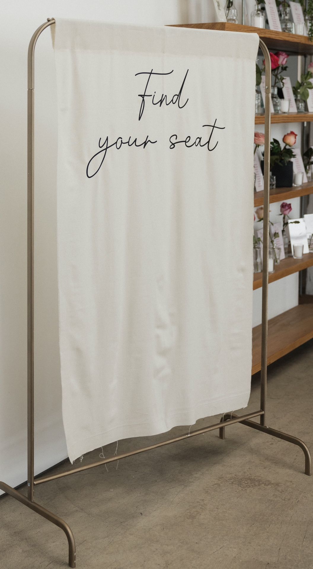 Wedding Decorations-Beige Cloth Sign - 'Find Your Seat' for Sale in ...