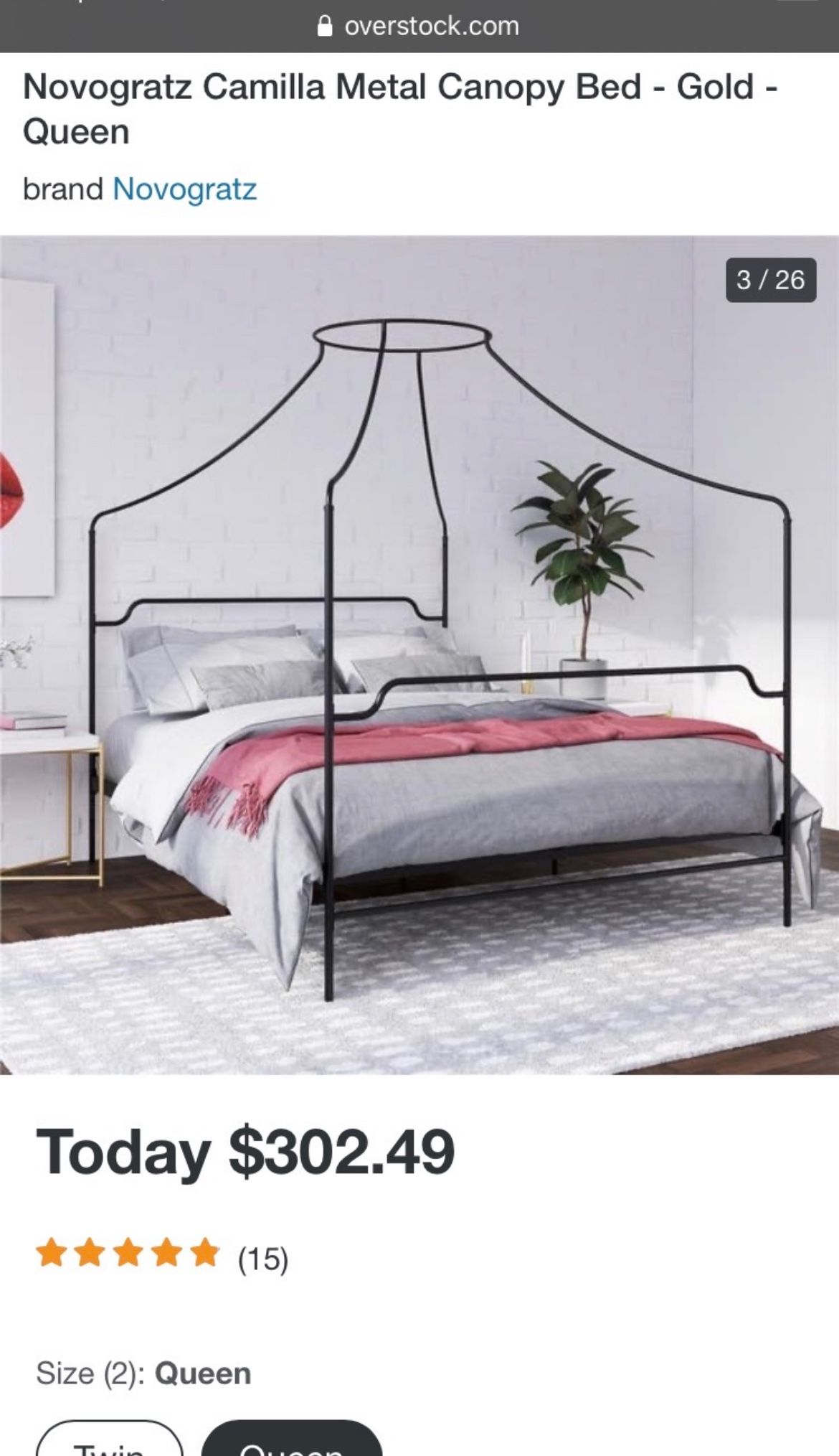 Metal Canopy Bed Gold for Sale in Tucson AZ OfferUp