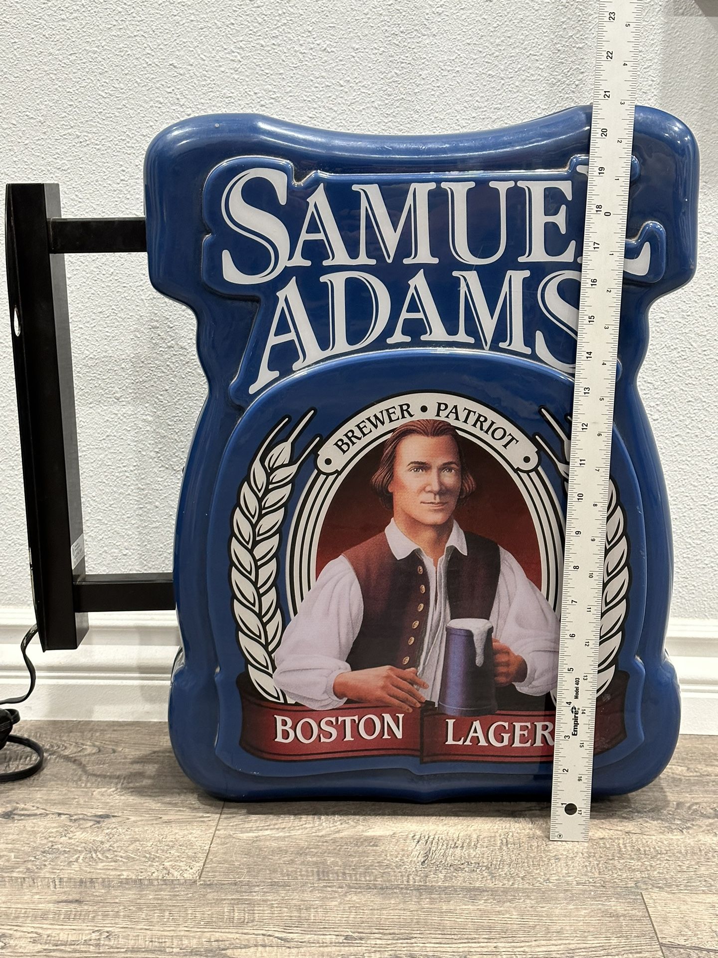Samual Adams Beer Sign Large Double Sided Sight Mount Light Up Vintage ...