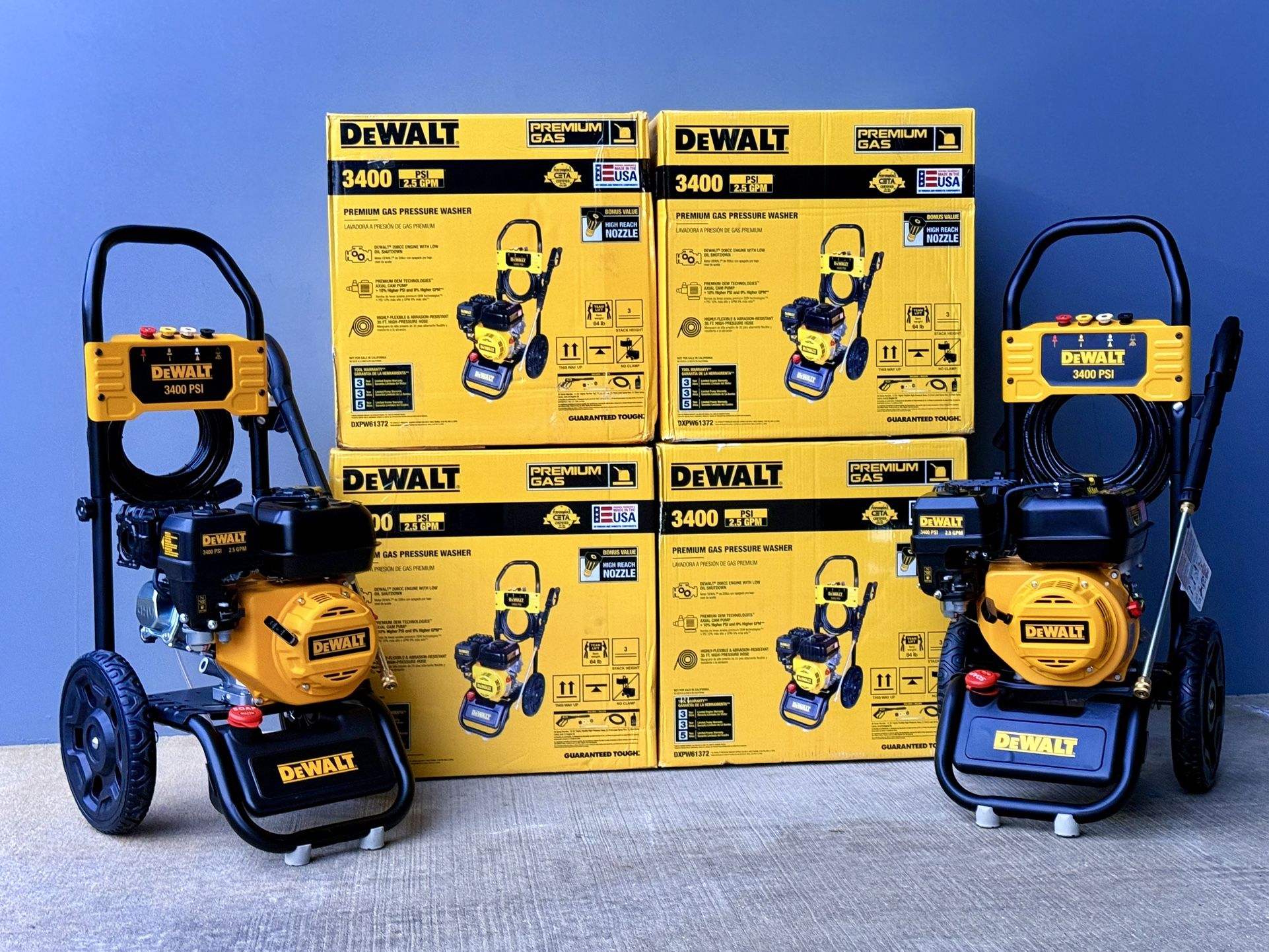 Brand new Dewalt 3400 PSI 2.5 GPM Gas Cold Water Pressure Washer with ...
