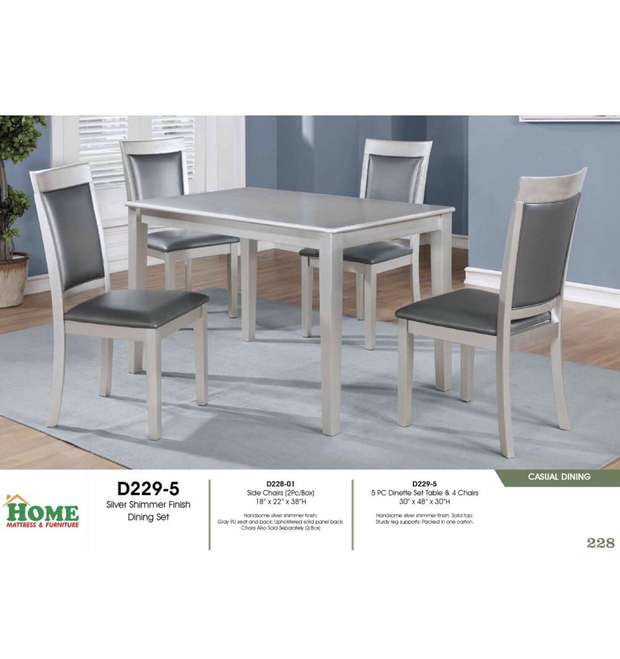 Brand New Dining Set With 6 Chairs In Silver Color > Furniture | We ...