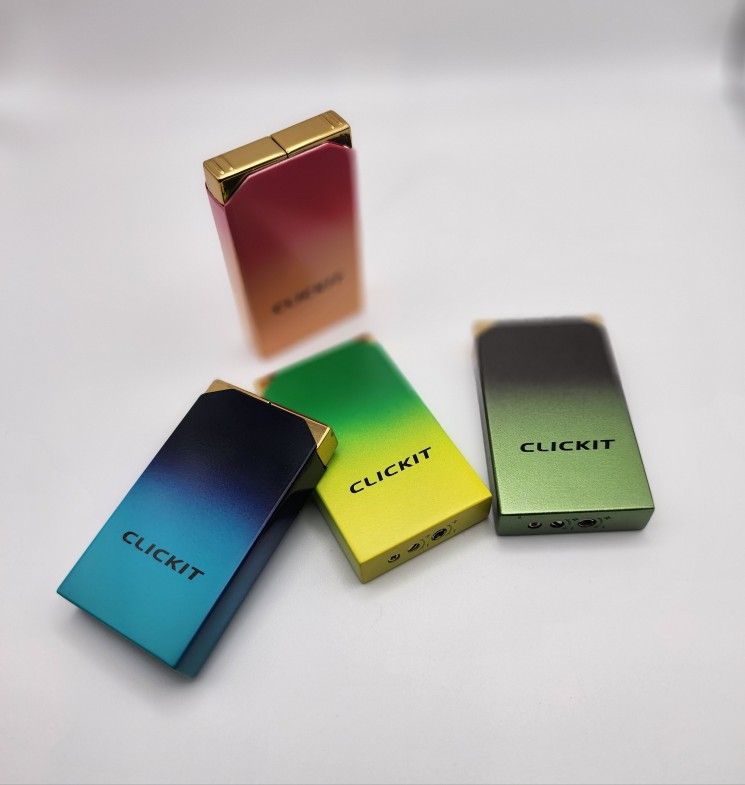 CLICKIT Dual function torch jet Lighter 4 Hot colors ,Refillable ,New ...