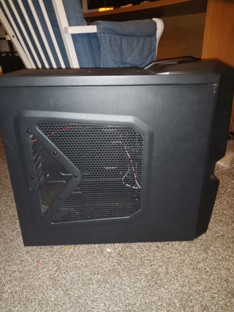 Gaming atx PC case blue led fans with drive slots and DVD slots for ...