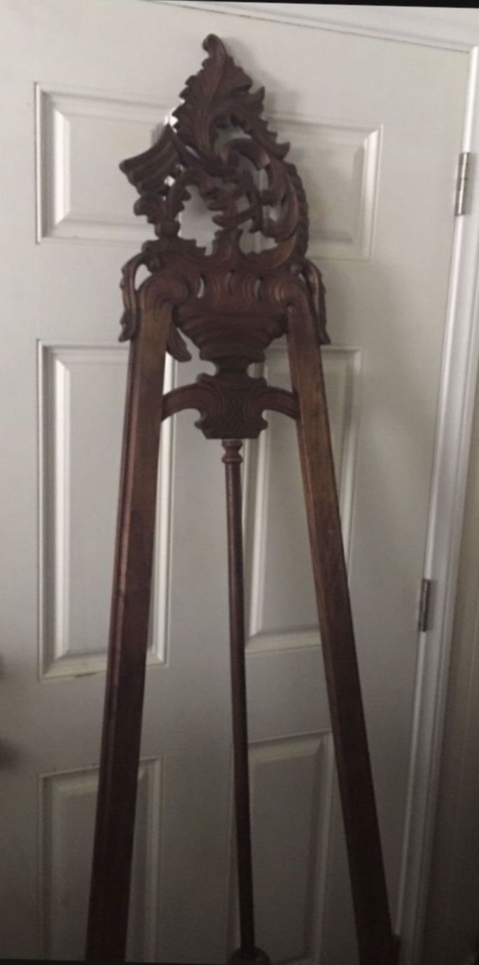 7 Feet TALL Vintage Mahogany Floor Easel Carved French Over the Top Ga ...