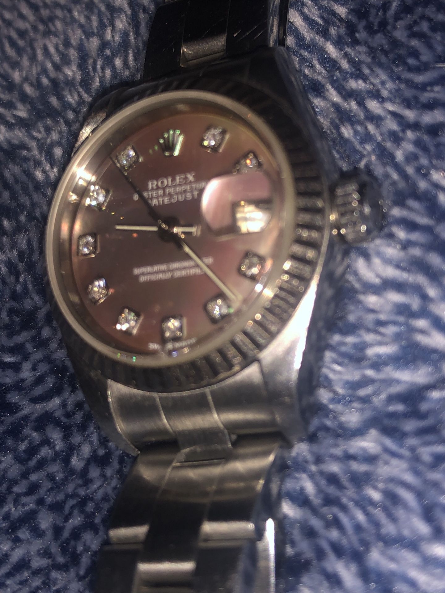 Rolex 2002 10 Diamond Copper face Oyster Perpetual DateJust Superlative ...