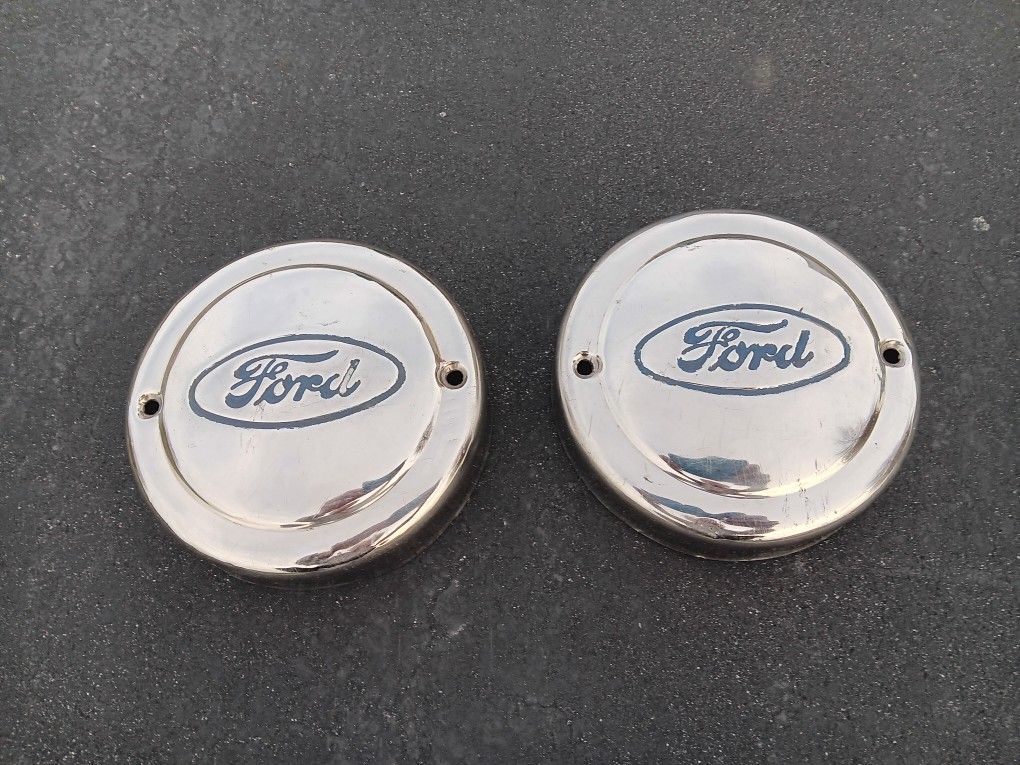 2 1934 36 35 37 38 39 Ford Truck REAR HUBCAPS pair 1.5 ton COE for Sale ...